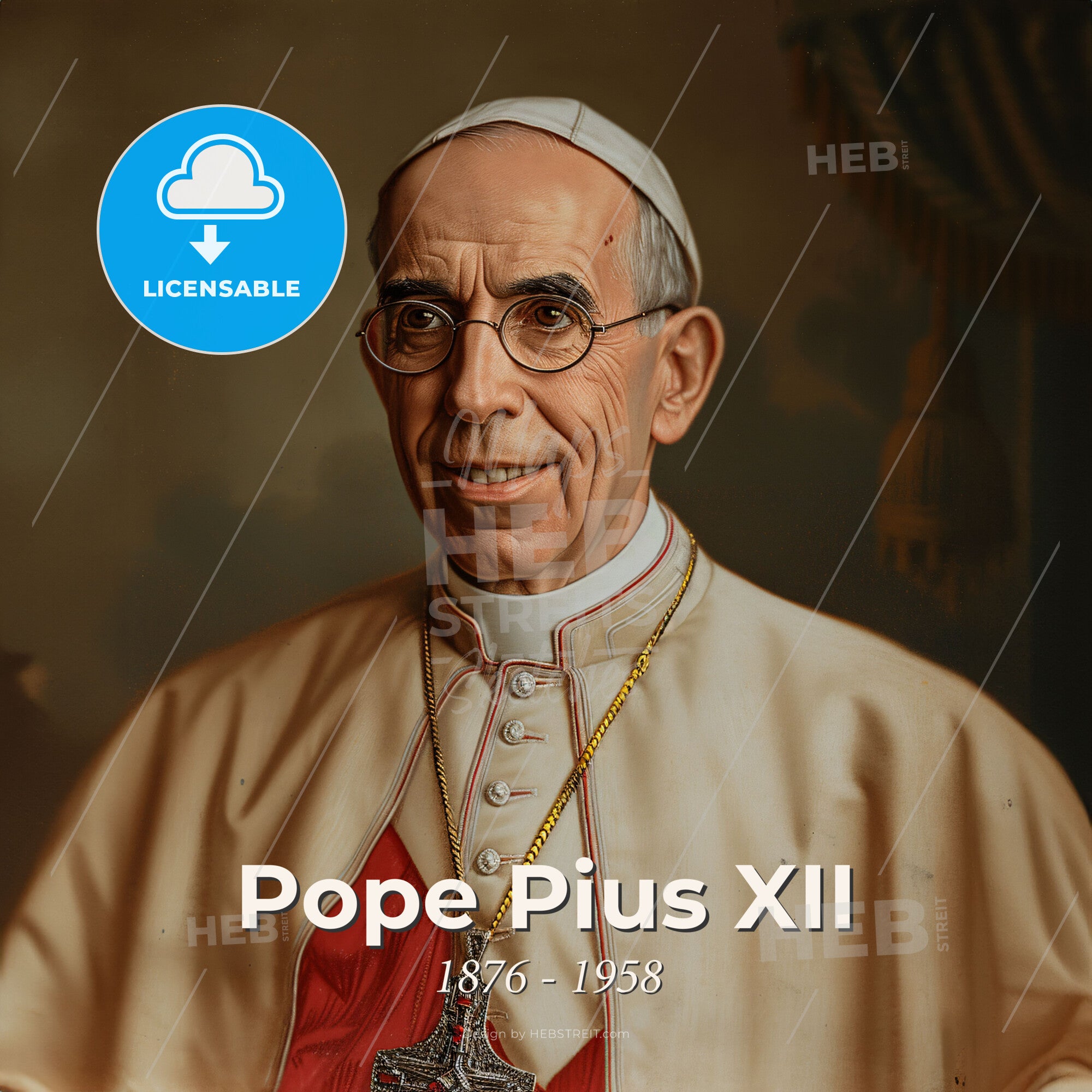 Pope Pius Xii, 1876 - 1958, Pope - A Man In A White Hat And White Cap ...