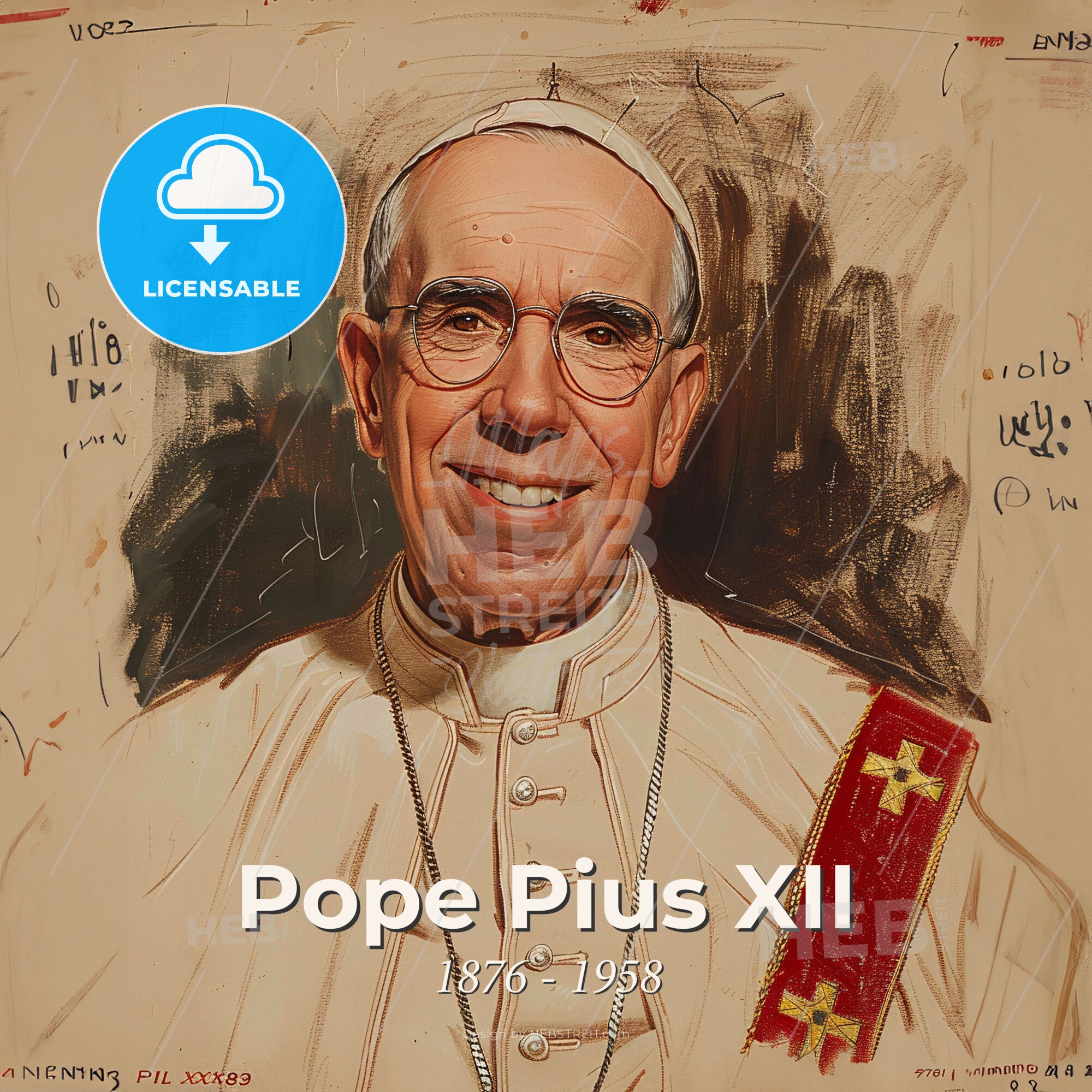Pope Pius Xii, 1876 - 1958, Pope - A Painting Of A Man – HEBSTREITS