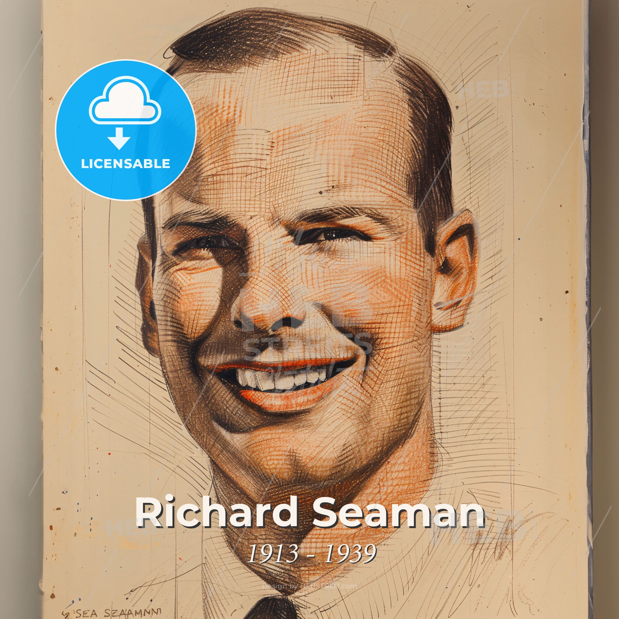 Richard Seaman, 1913 - 1939, British Racing Driver - A Drawing Of A Man ...