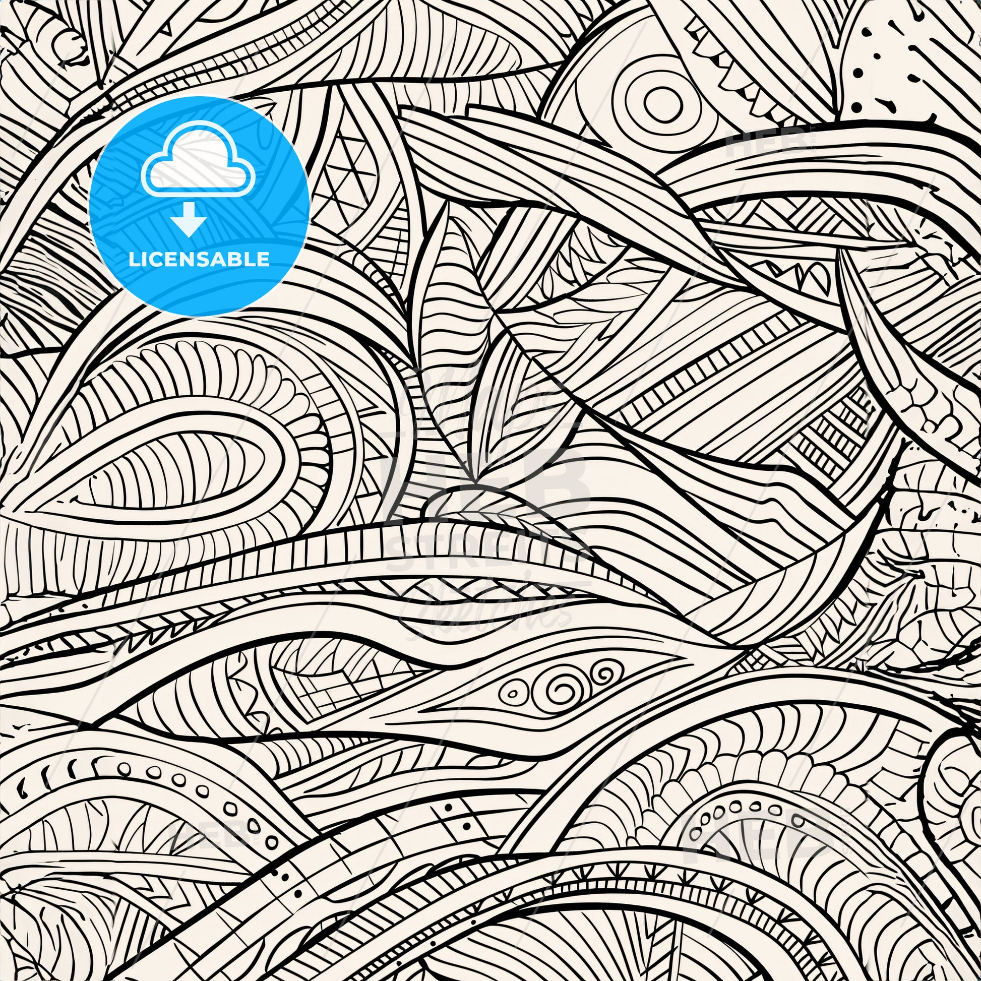 black and white abstract coloring pages