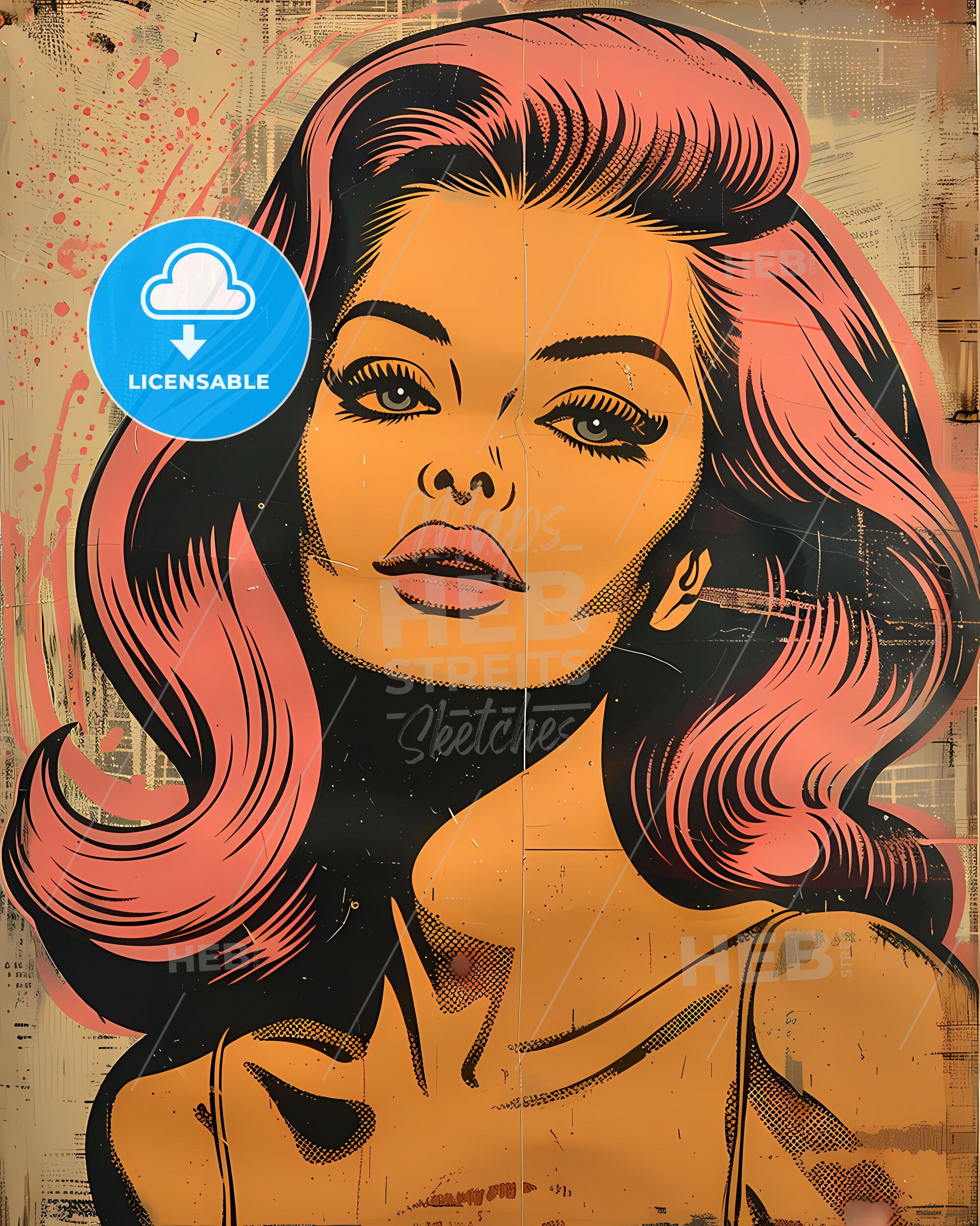1950S Illustration Artwork Painting Comic Book Art Deco Woman – HEBSTREITS