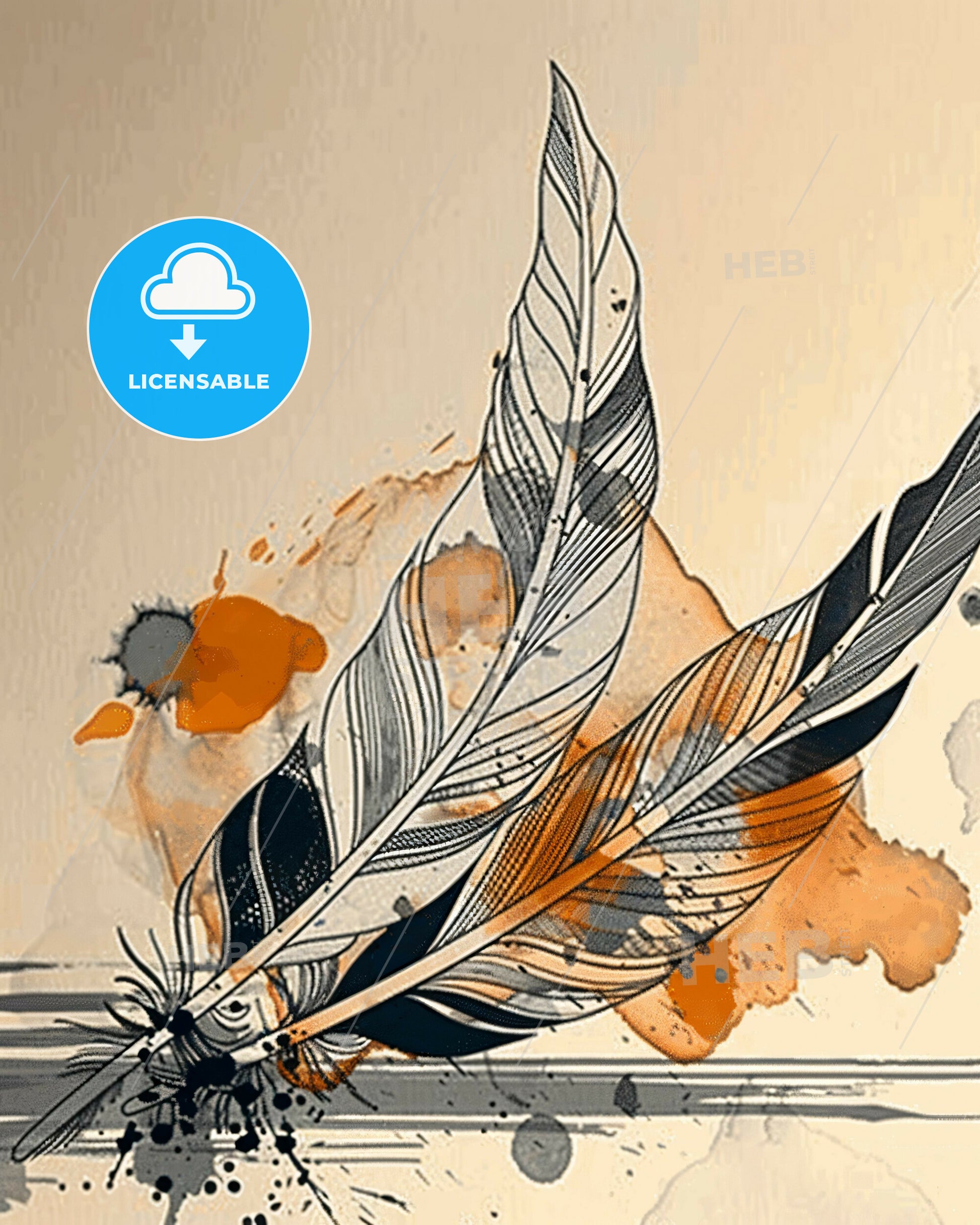 simple feathers drawing