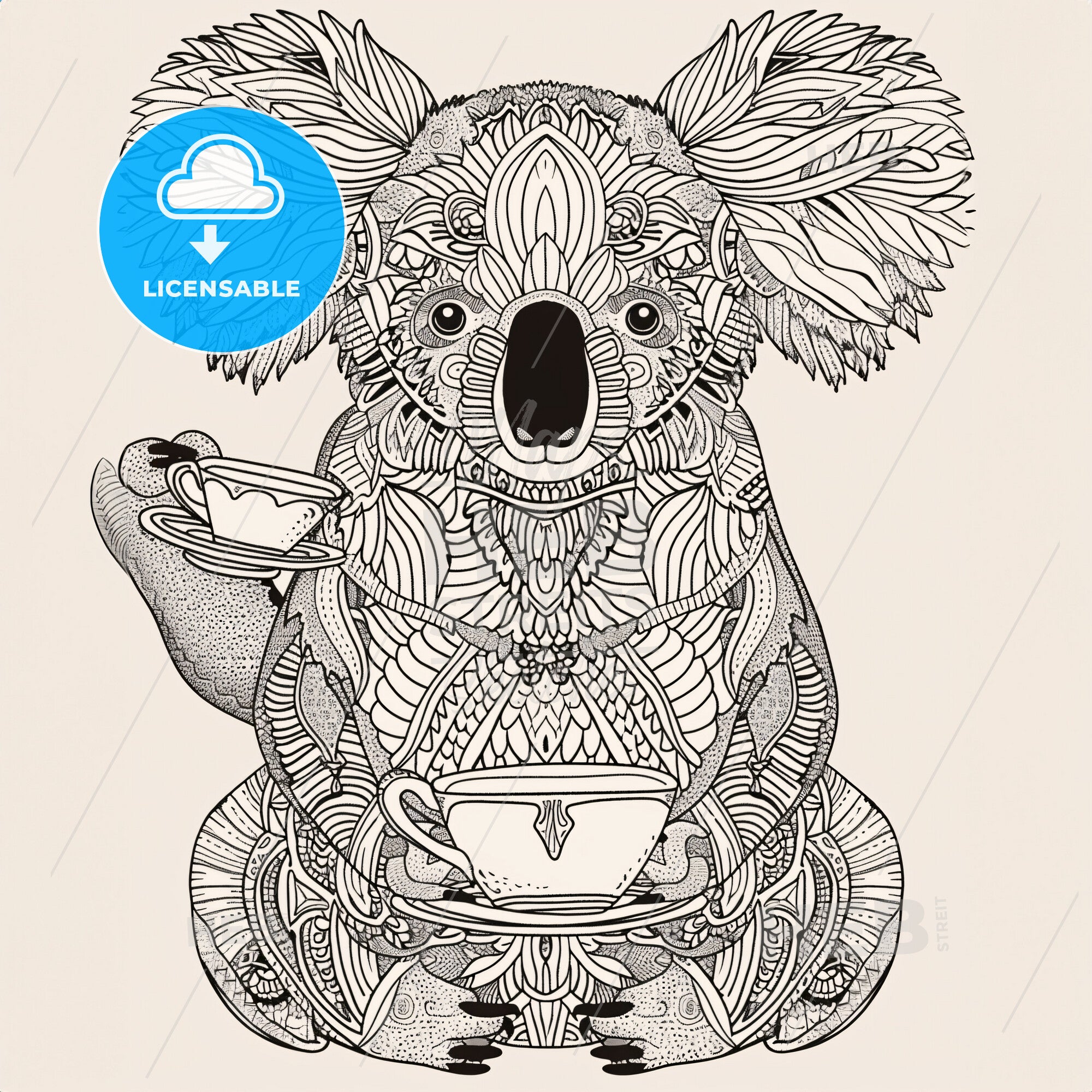 A Koala Hosting A Tea Party - A Koala Bear With A Cup Of Tea – HEBSTREITS