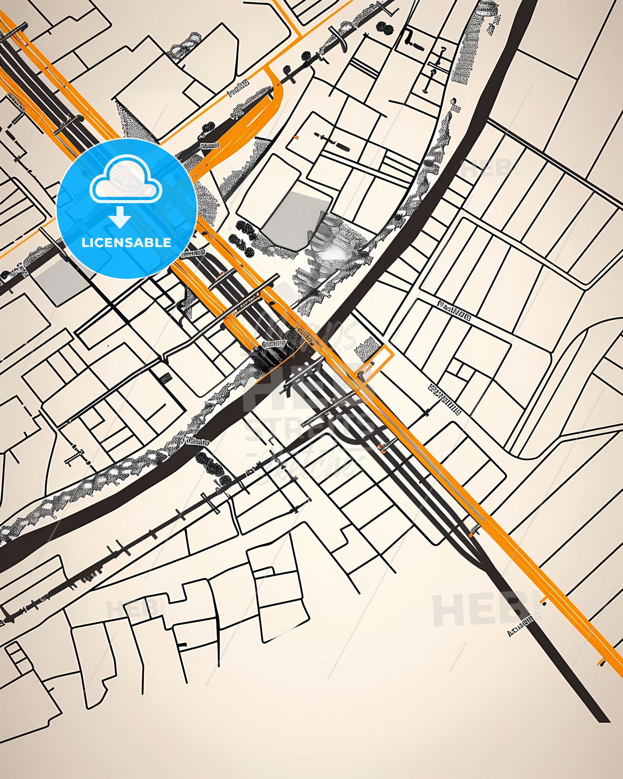 Artistic City Gas Pipeline Map: Vibrant Painting Focussing on the ...