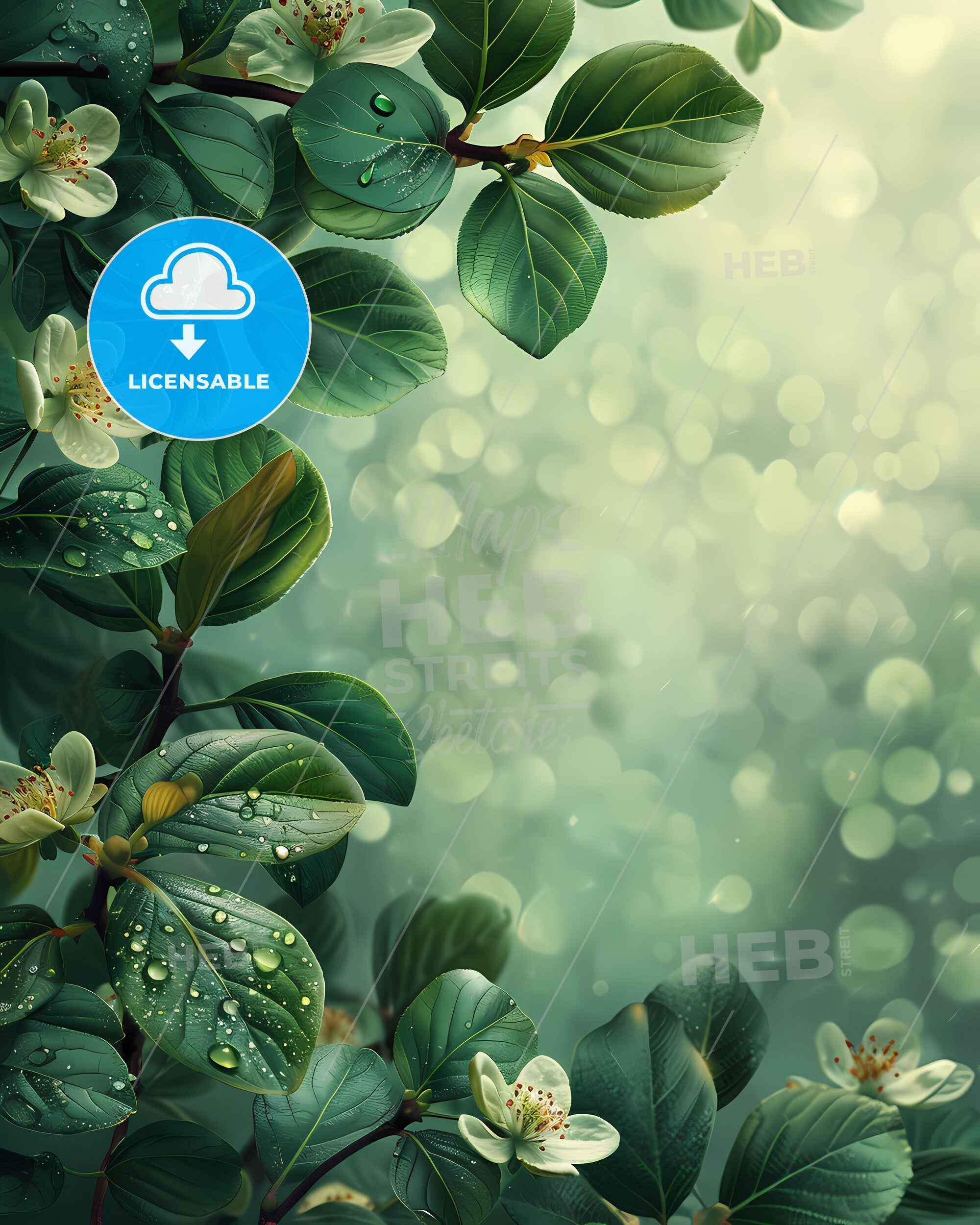 Spring Green Celebration: Minimalist Painting With Nature'S Motif And ...