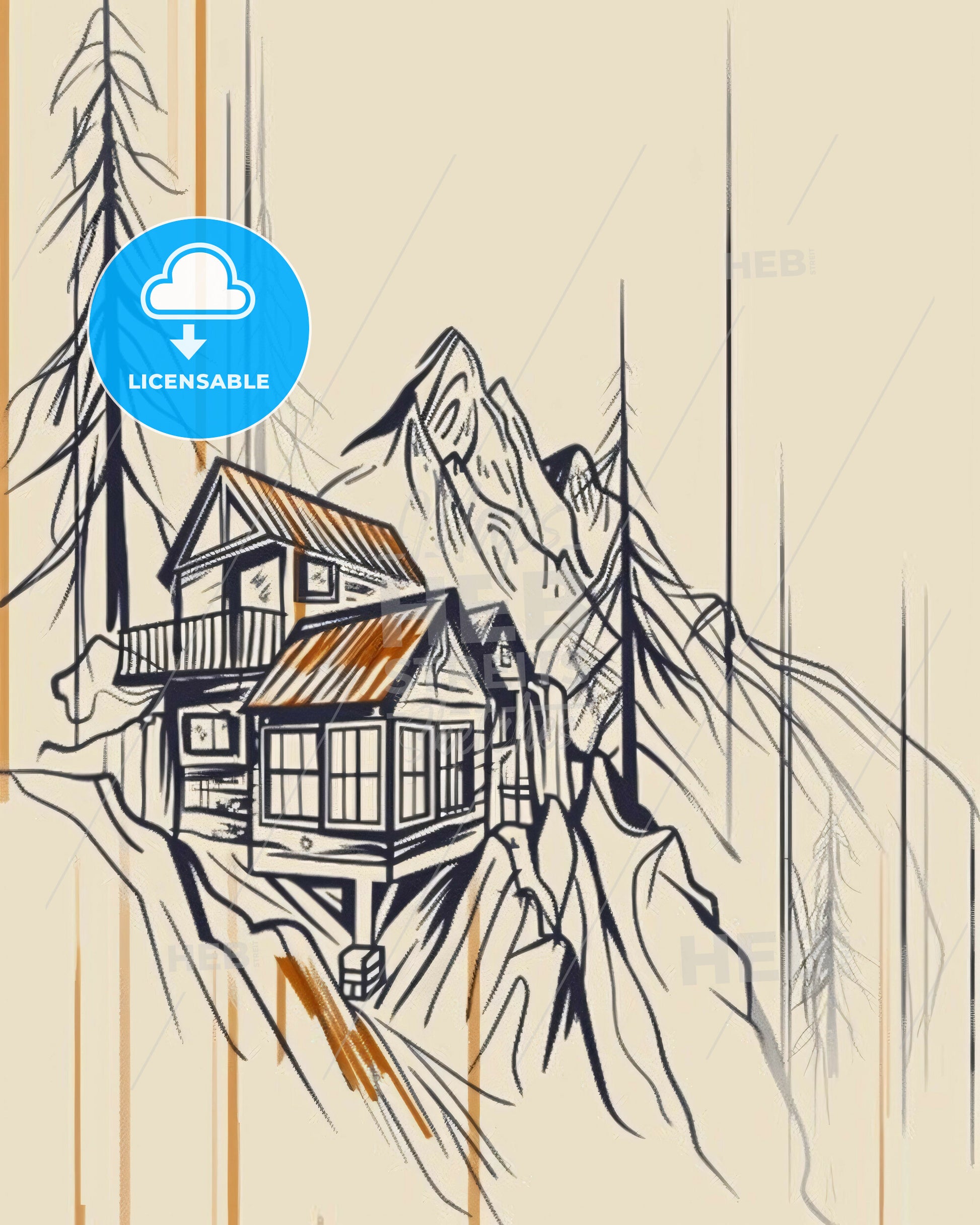 how to draw minimalist mountains