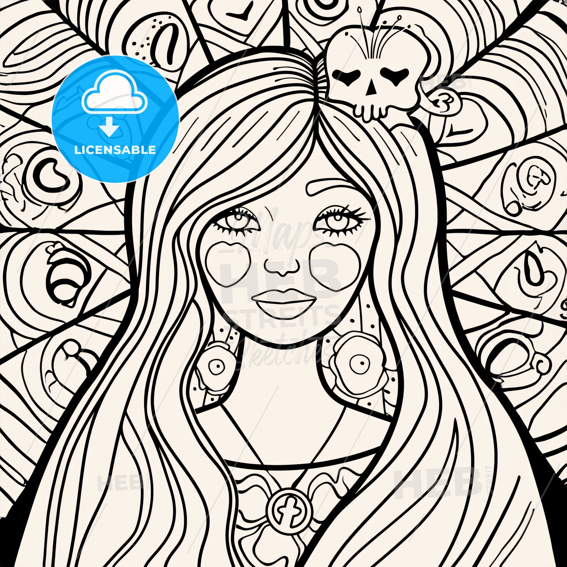 adult coloring pages hair