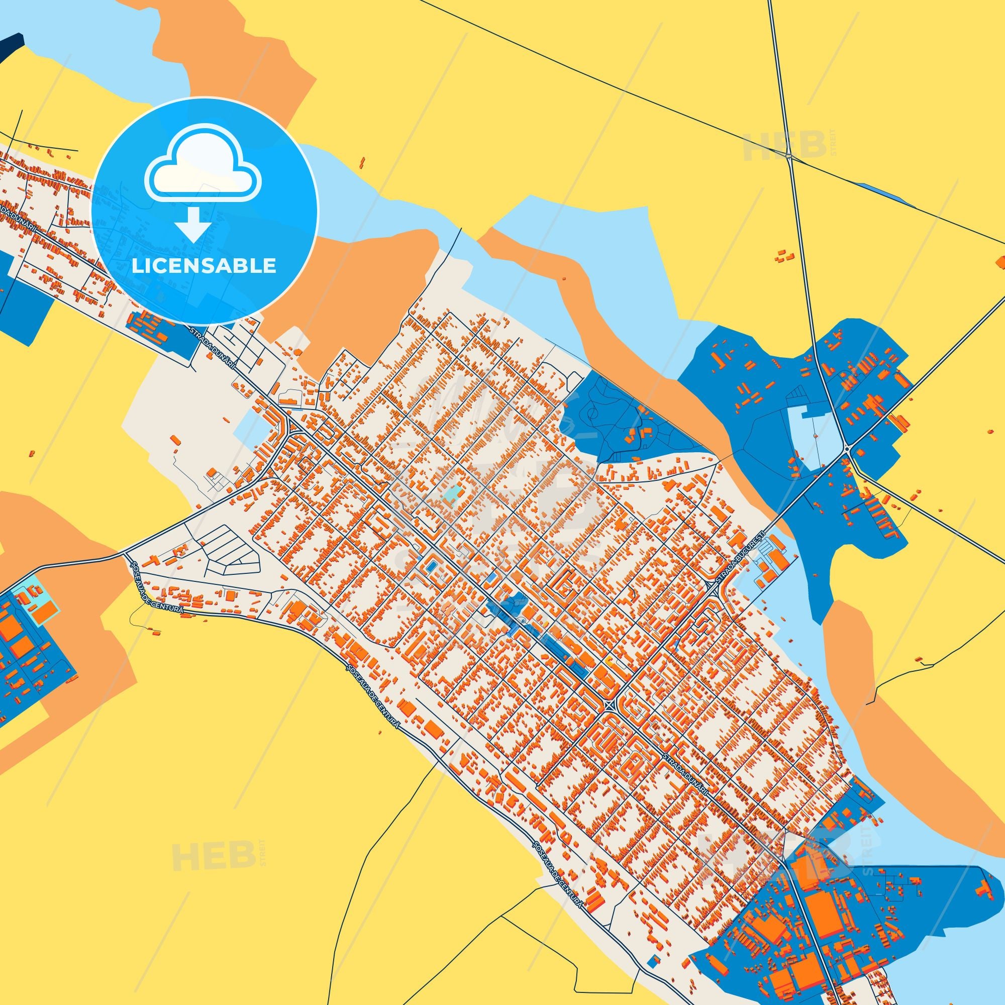 Colorful Alexandria Street Map - Digital Download – HEBSTREITS