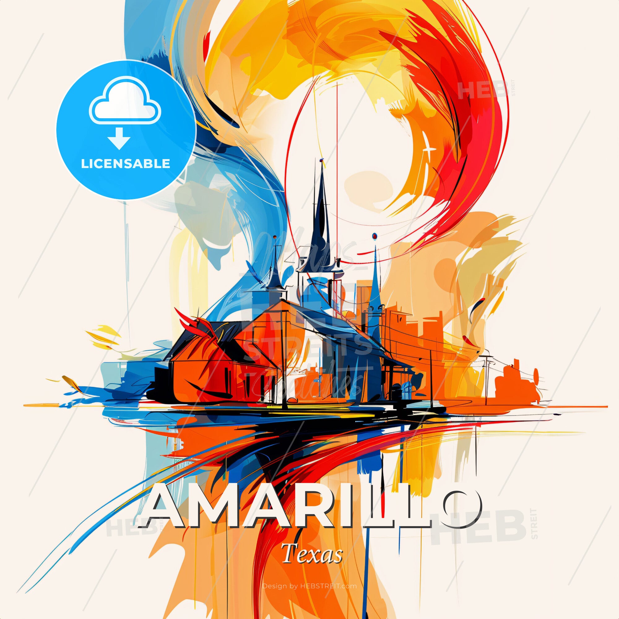 Vibrant Amarillo, Texas, print template – HEBSTREITS