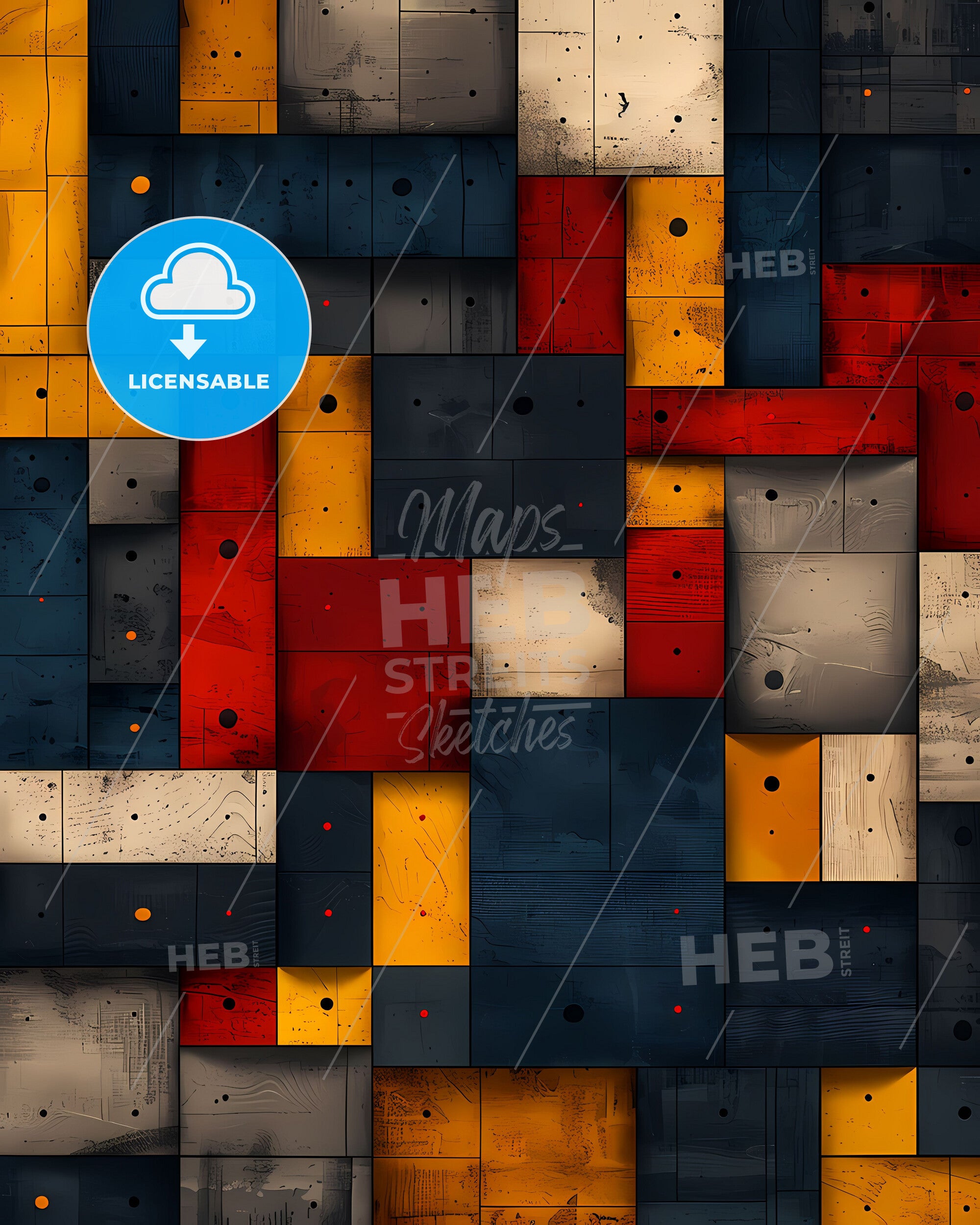 Symmetrical Pixelated Geometric Background Masterpiece Design With ...