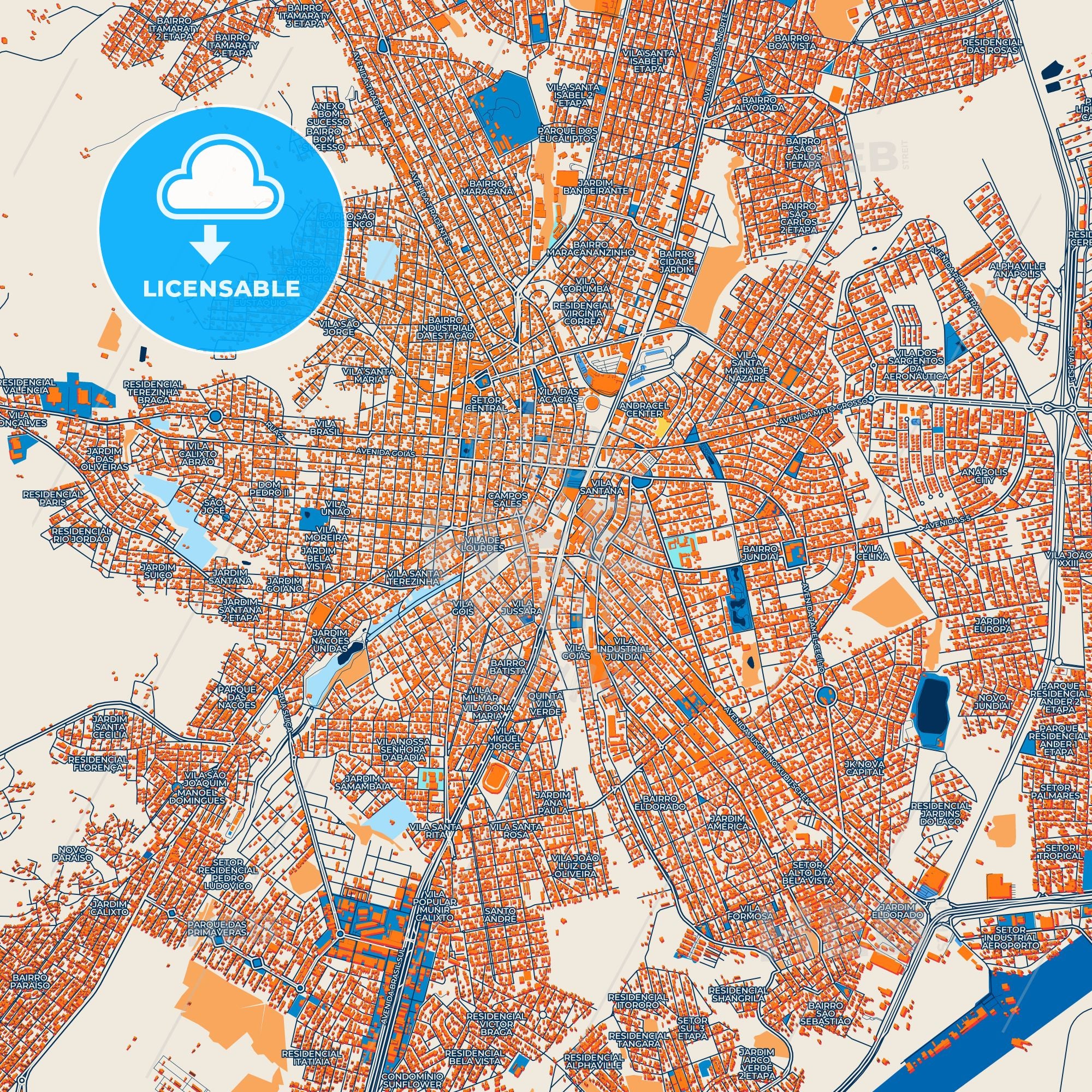 Colorful Anapolis Street Map With Labels And Buildings – HEBSTREITS