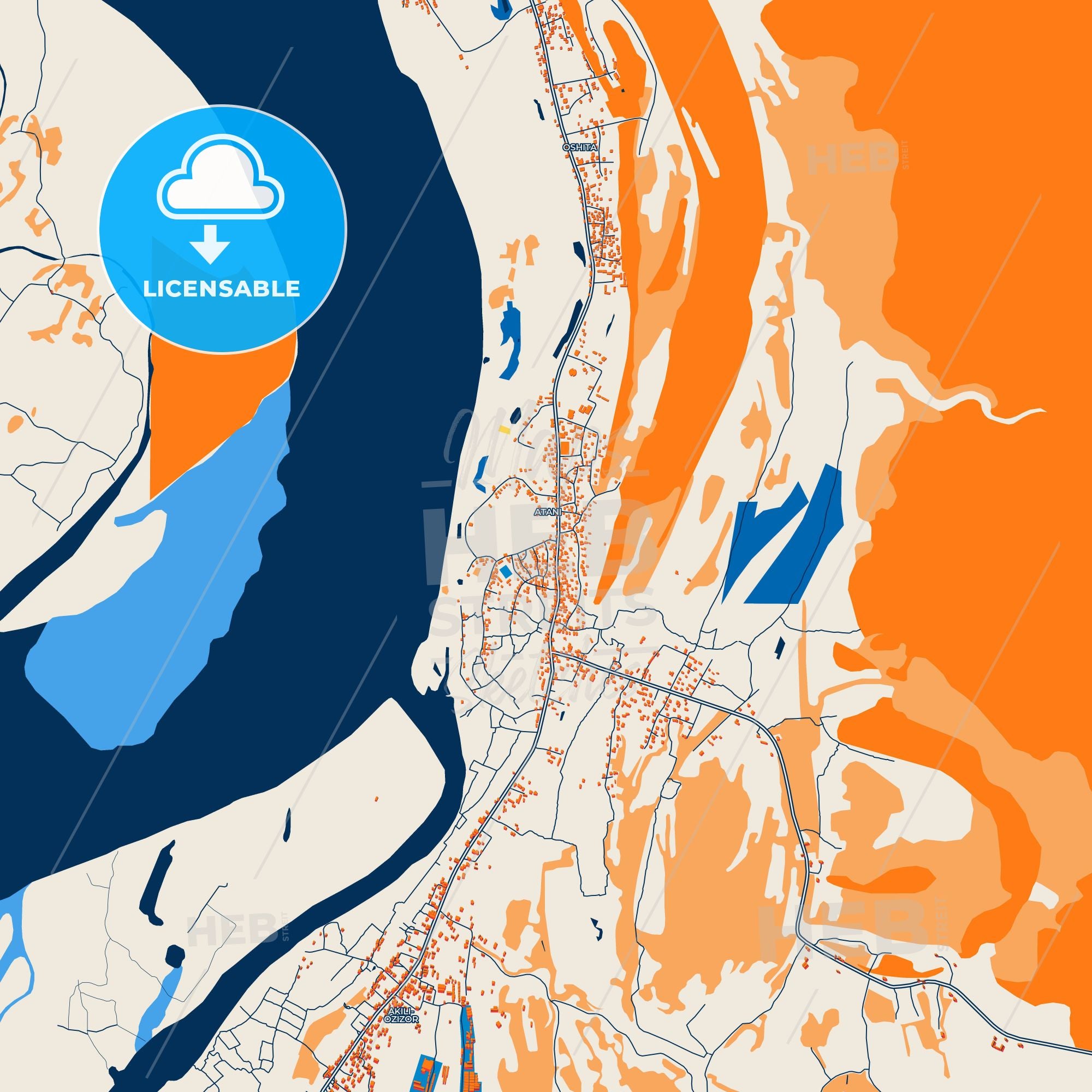 Colorful Atani Street Map - Digital Download – HEBSTREITS