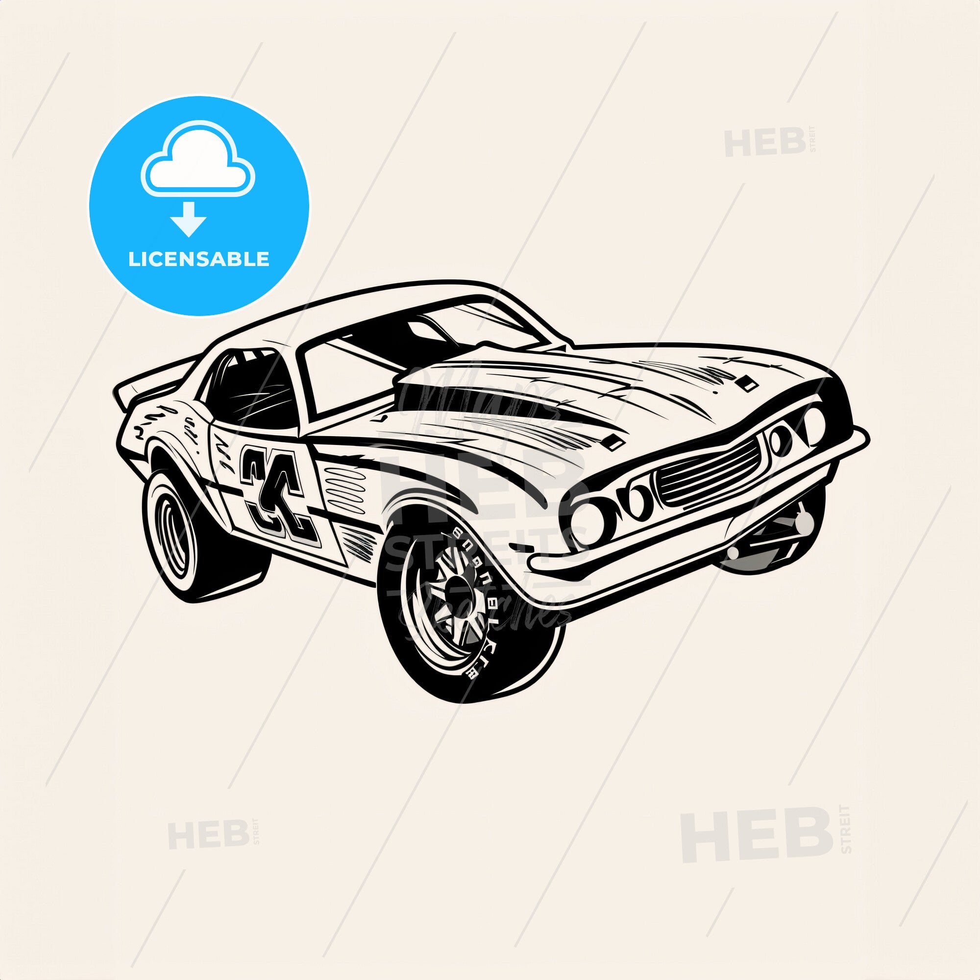 Autocross Car - A Black And White Drawing Of A Race Car – HEBSTREITS