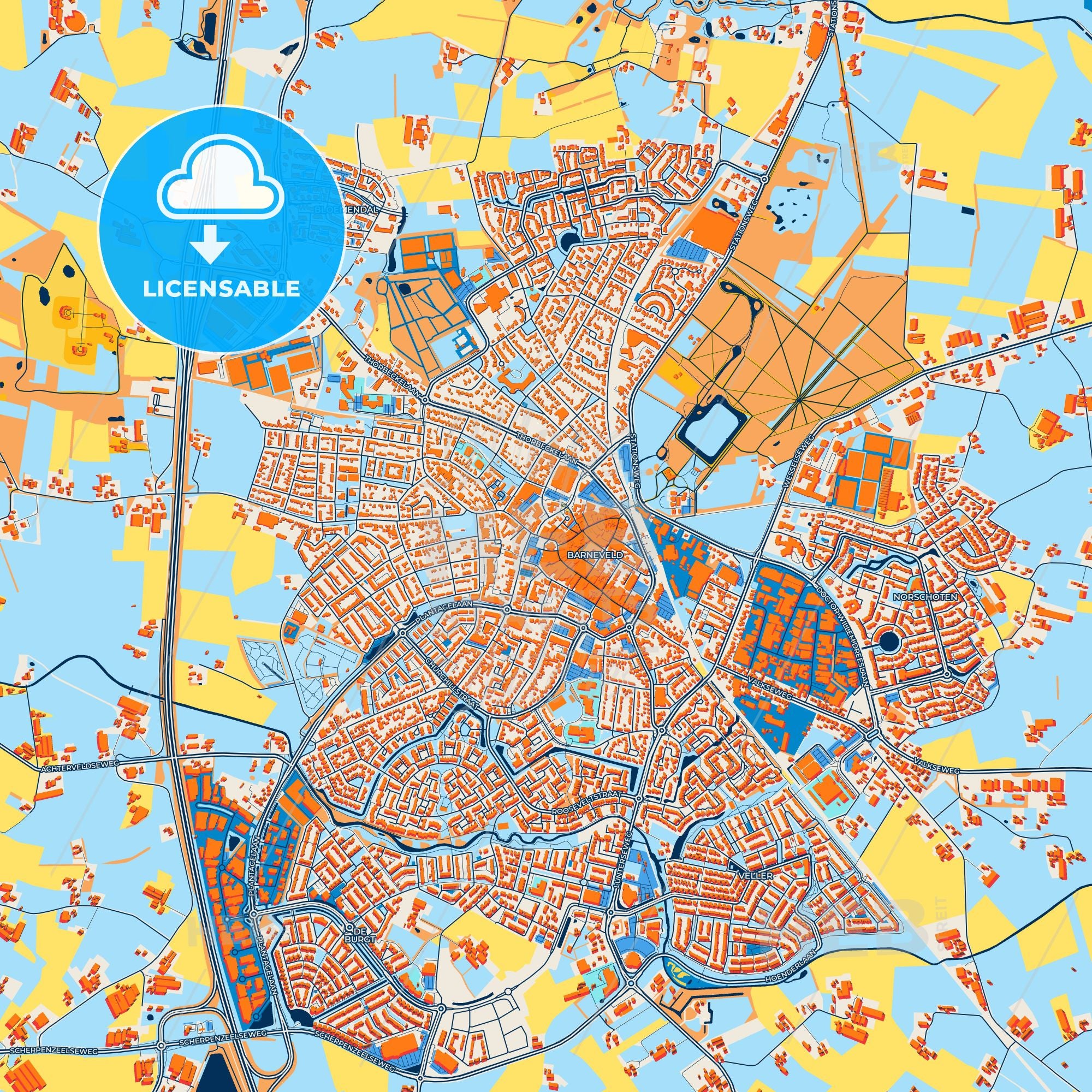 Colorful Barneveld Street Map - Digital Download – HEBSTREITS