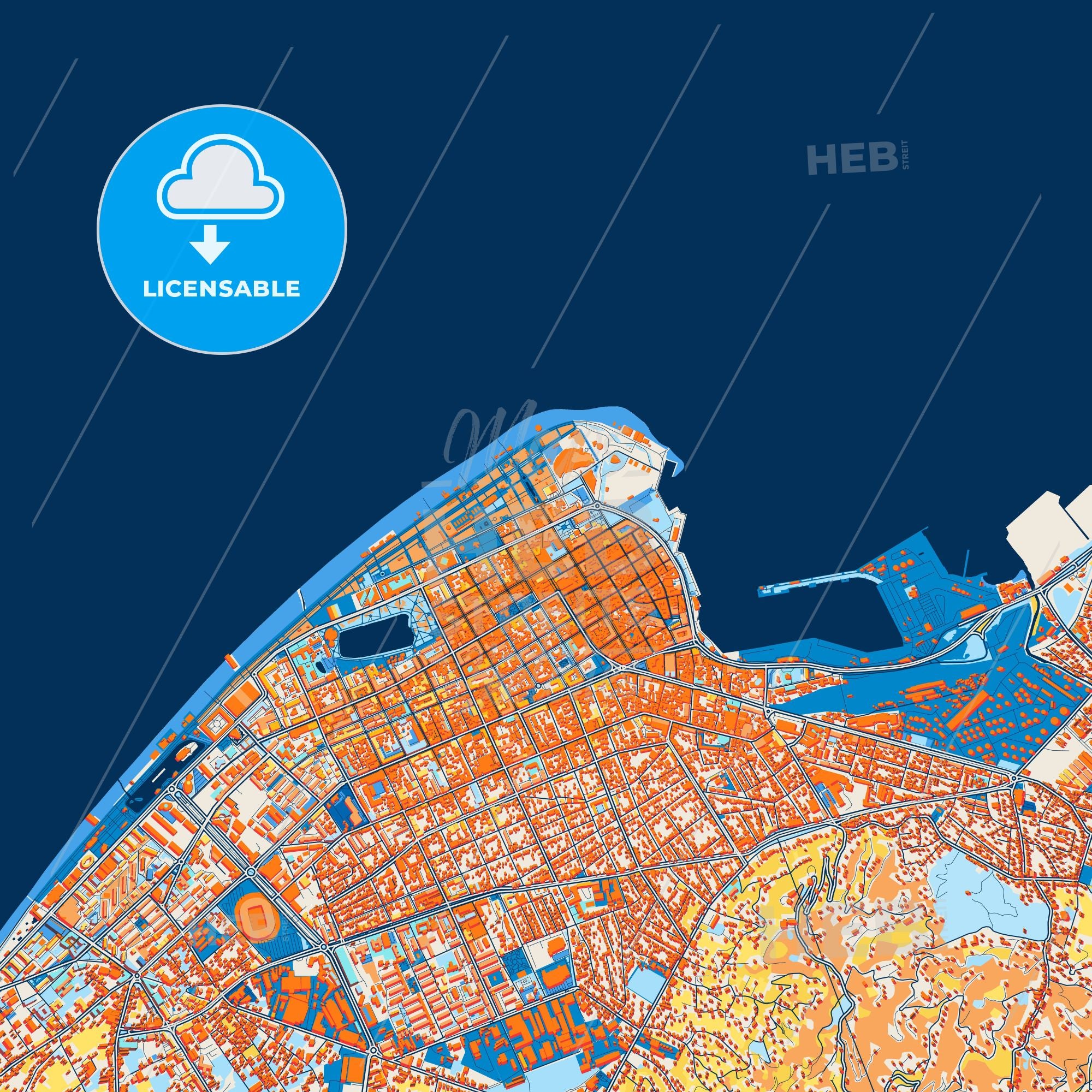 Colorful Batumi Street Map With Labels And Buildings – HEBSTREITS