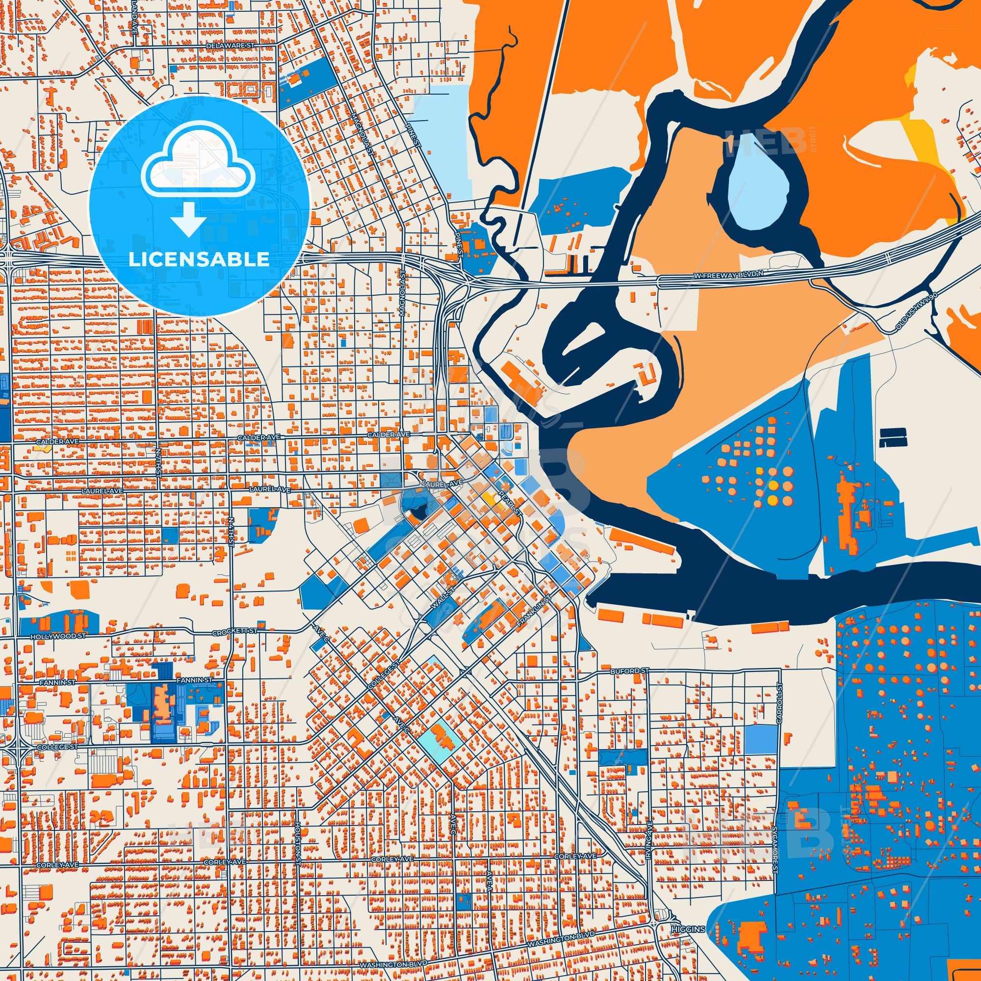Colorful Beaumont Street Map - Digital Download – HEBSTREITS
