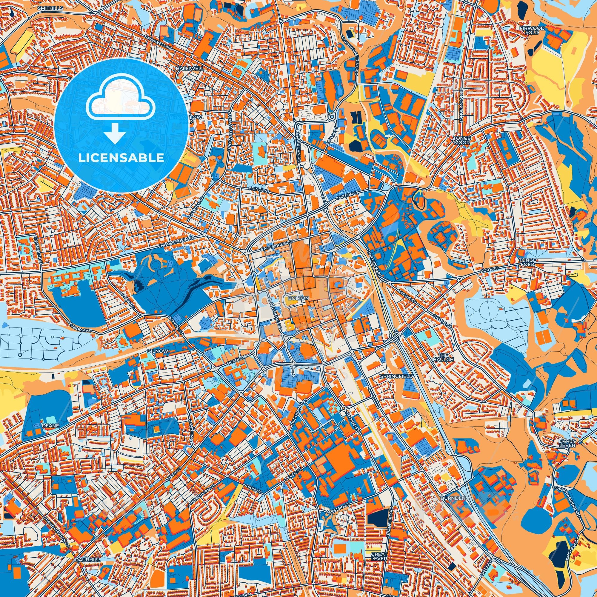 Colorful Bolton Street Map - Digital Download – HEBSTREITS