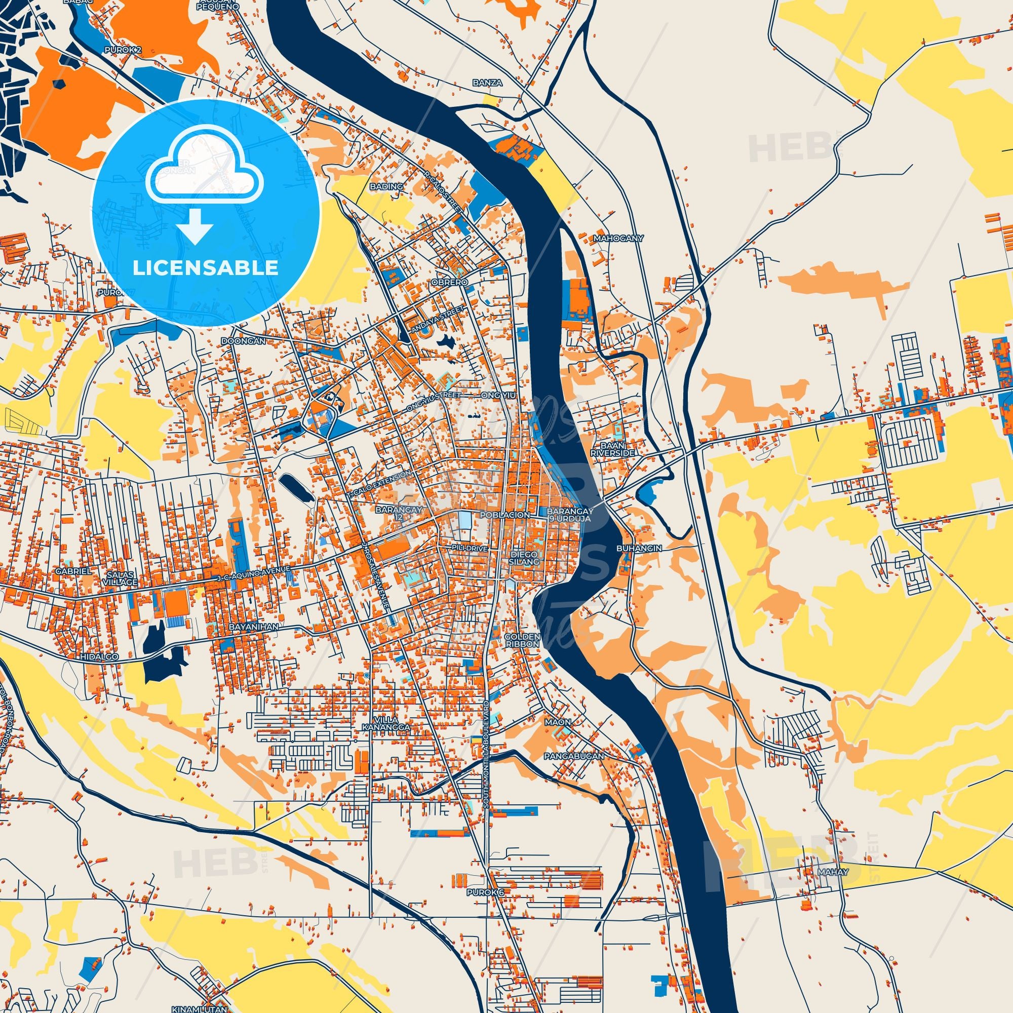 Colorful Butuan Street Map - Digital Download – HEBSTREITS