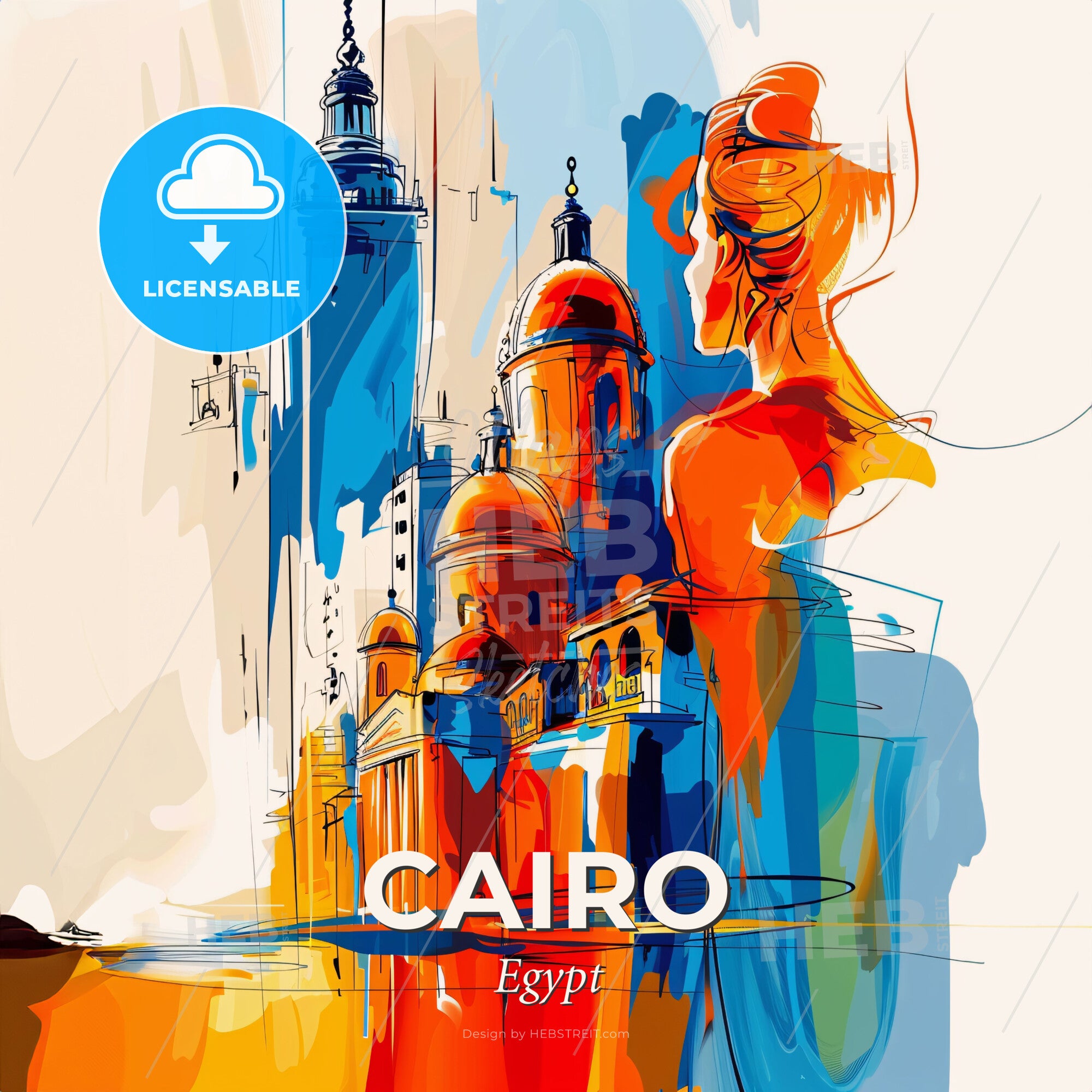 Vibrant Cairo, Egypt, print template – HEBSTREITS