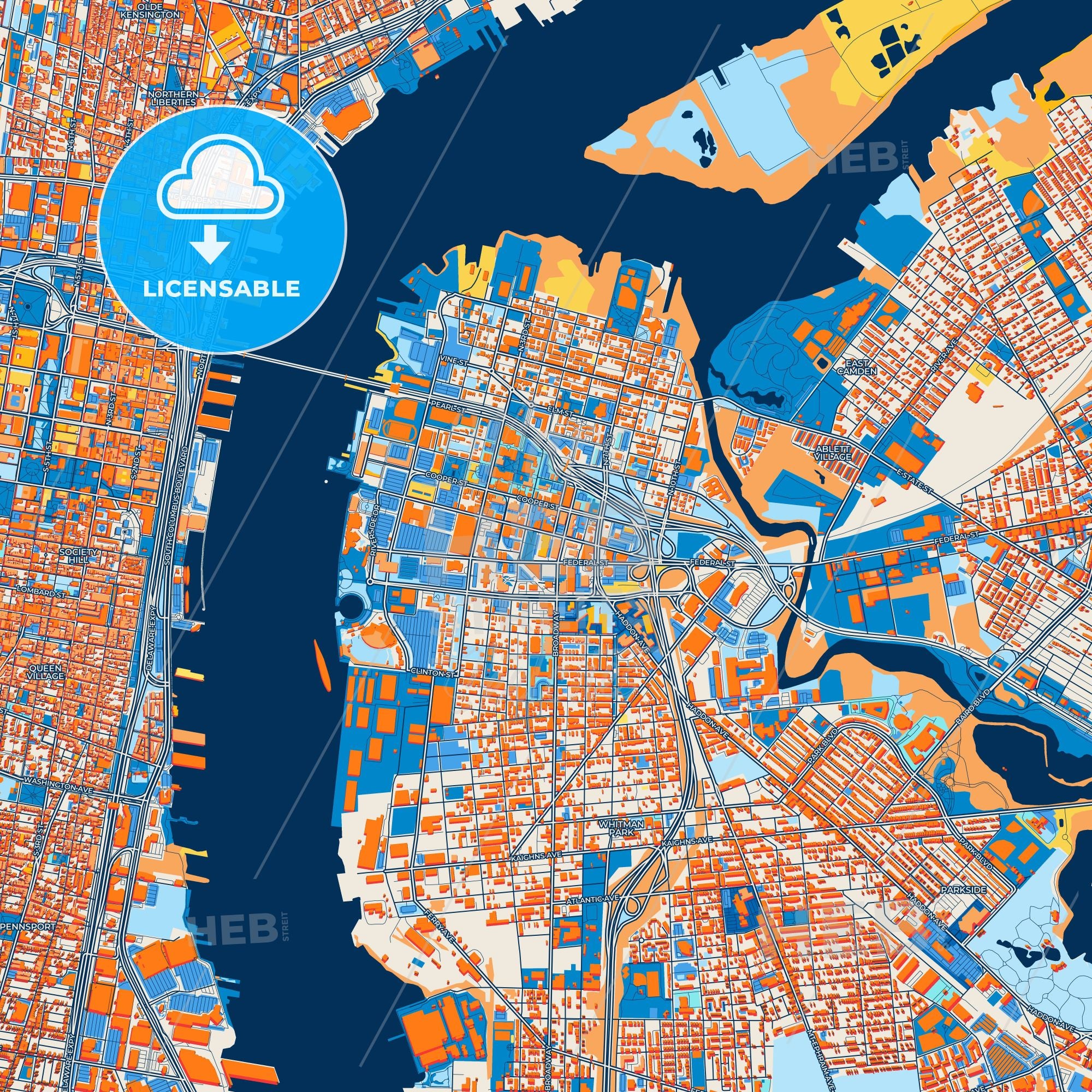 Colorful Camden Street Map - Digital Download – HEBSTREITS
