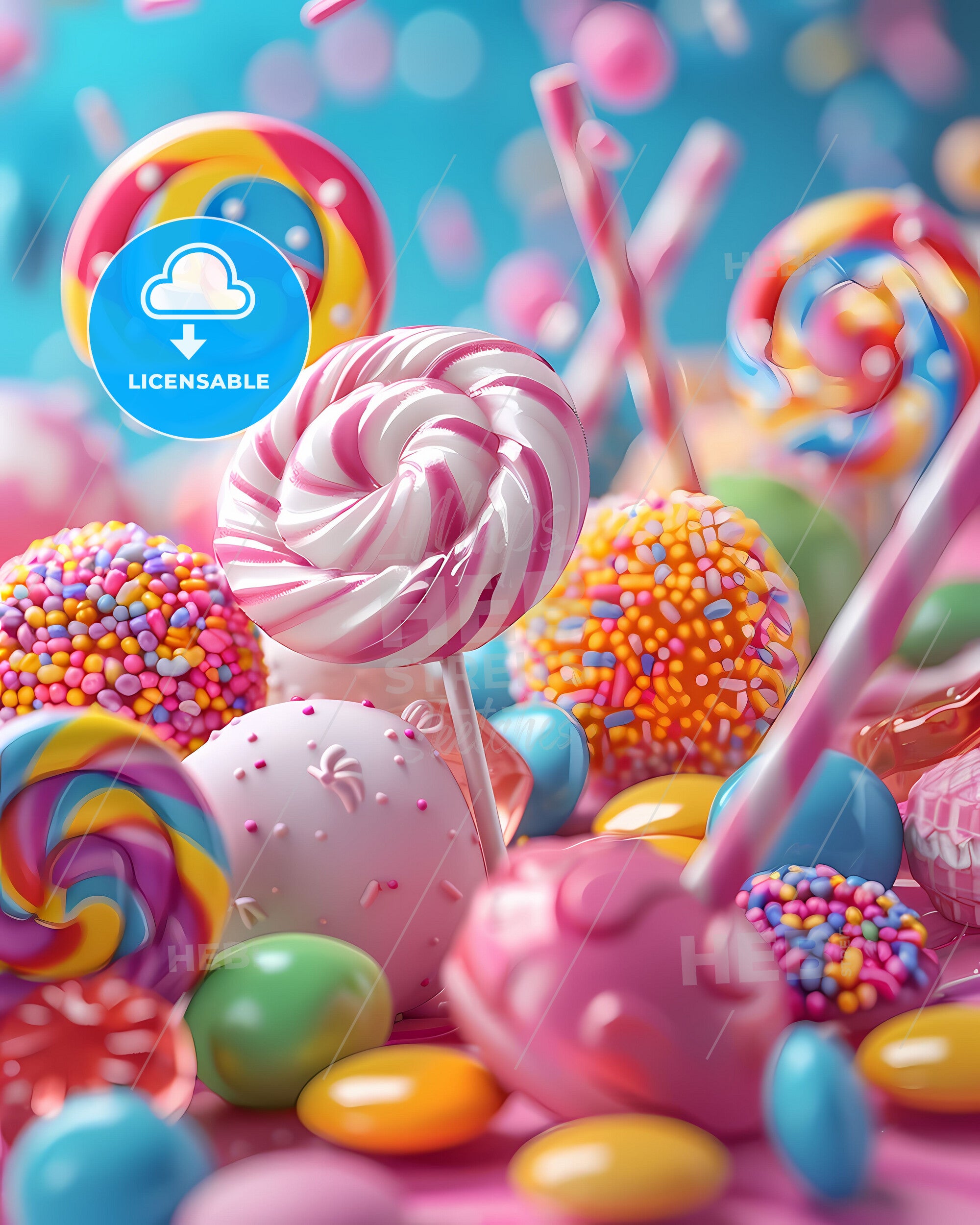 Colorful Candy Art - Vibrant Painting of Confectionery Group ...