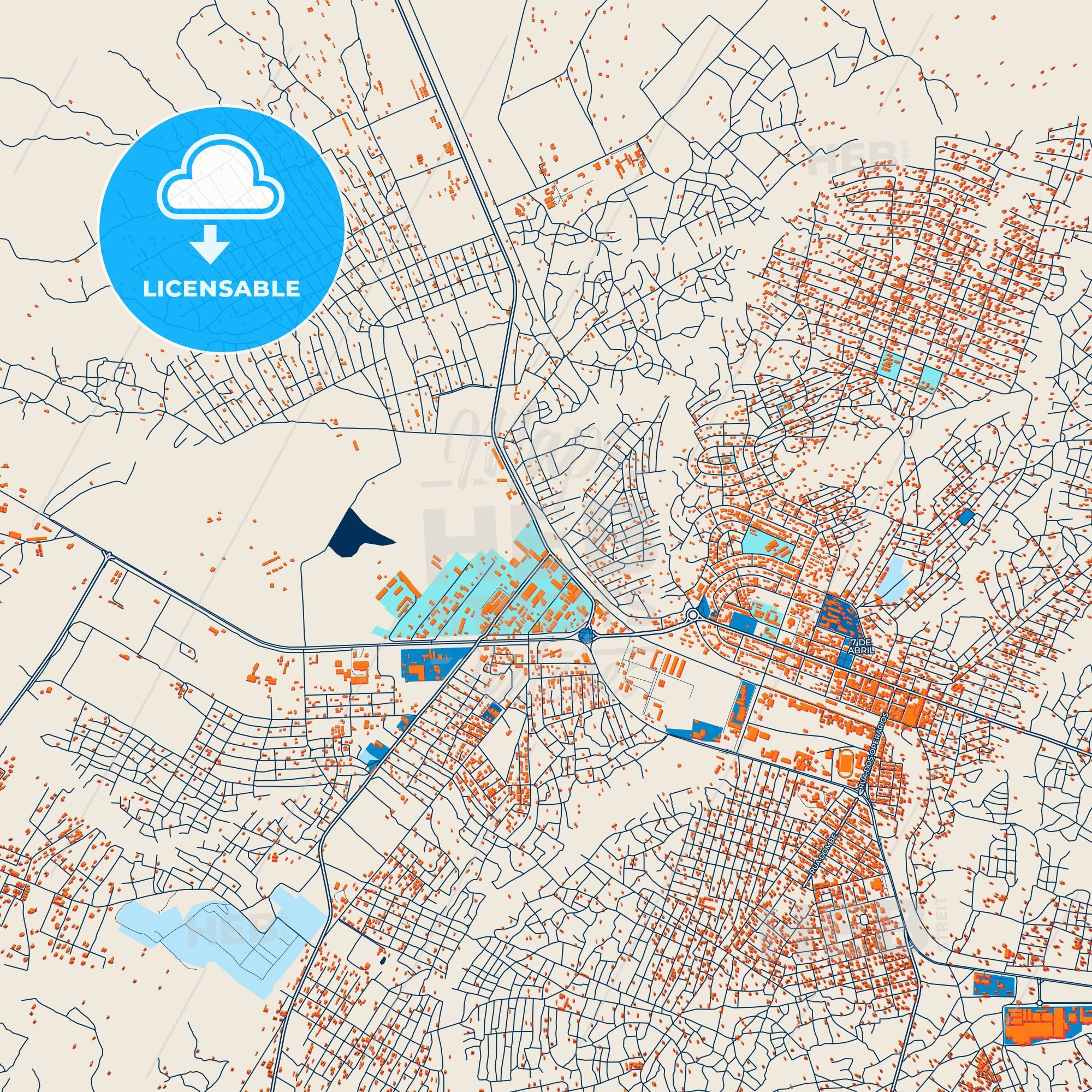 Colorful Chimoio Street Map - Digital Download – HEBSTREITS