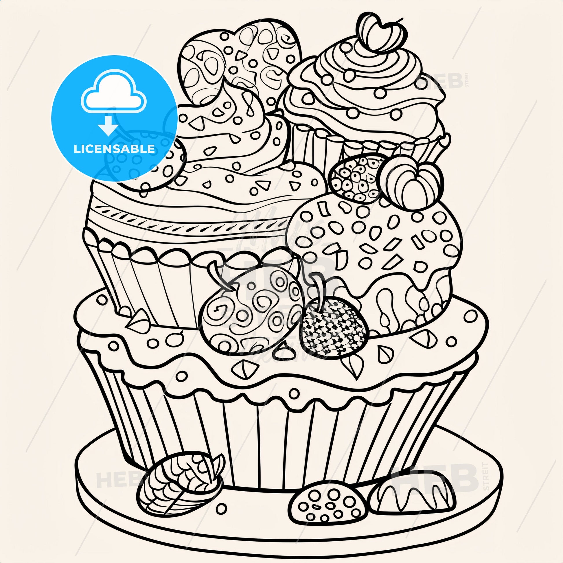 coloring pages of a cupcake