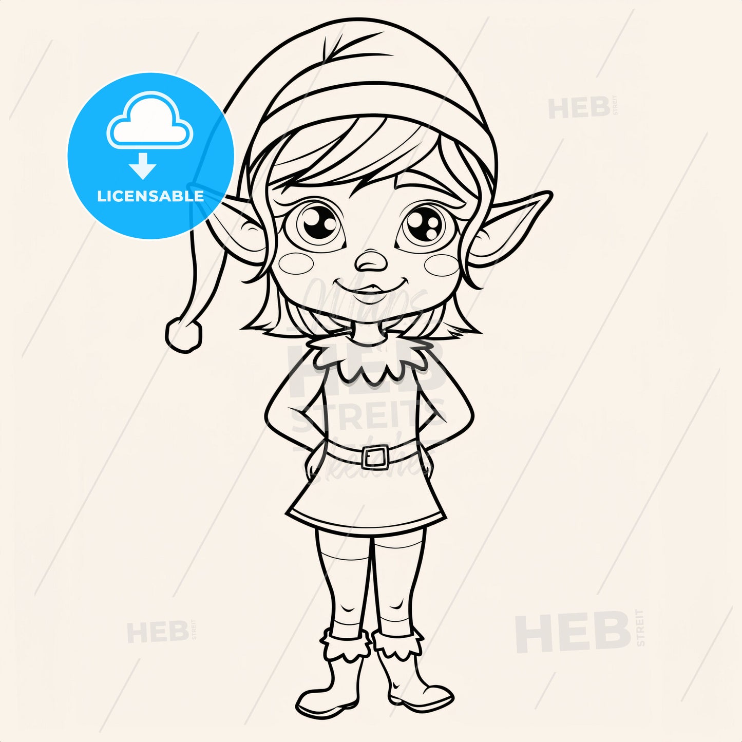 cute girl elf coloring pages