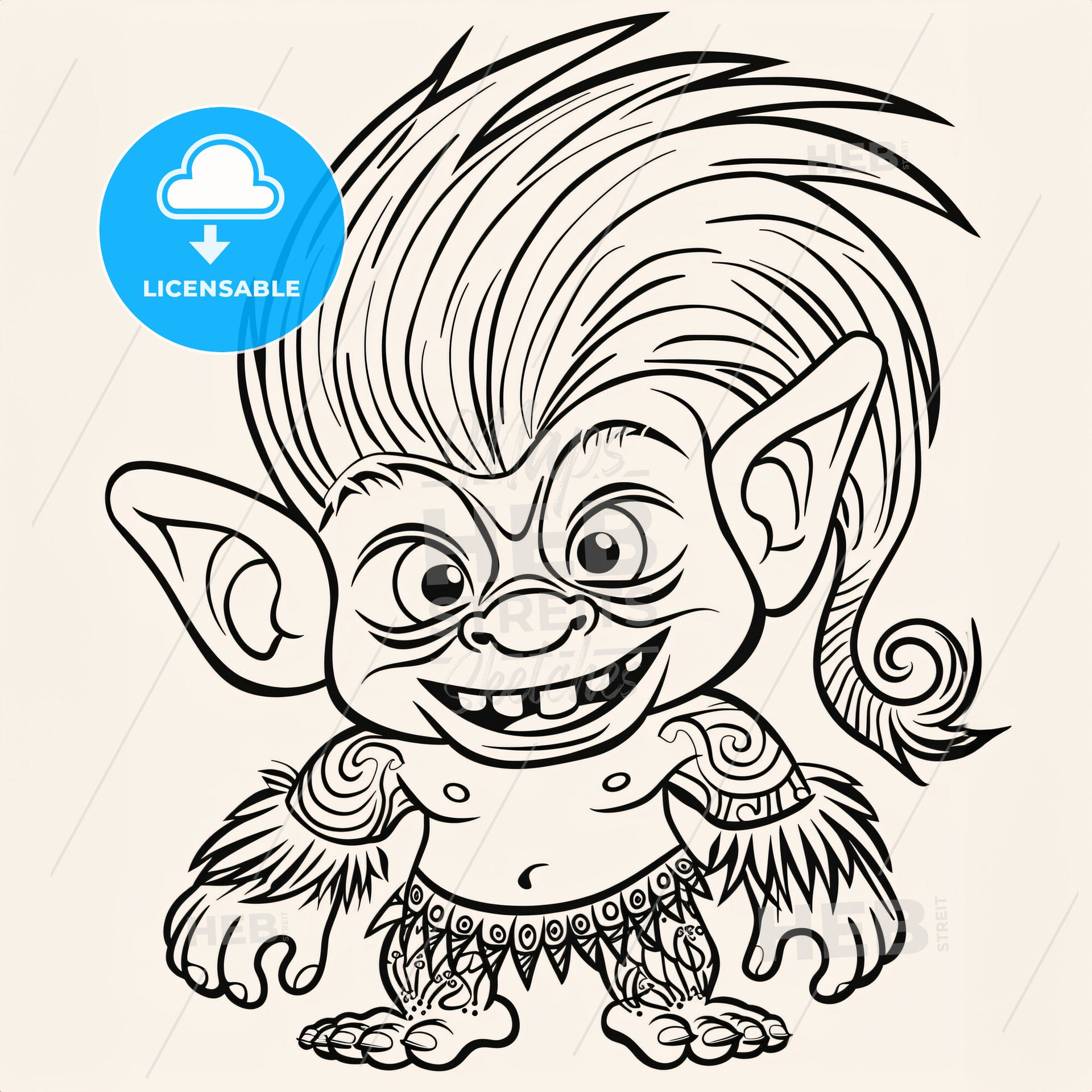 branch troll coloring pages