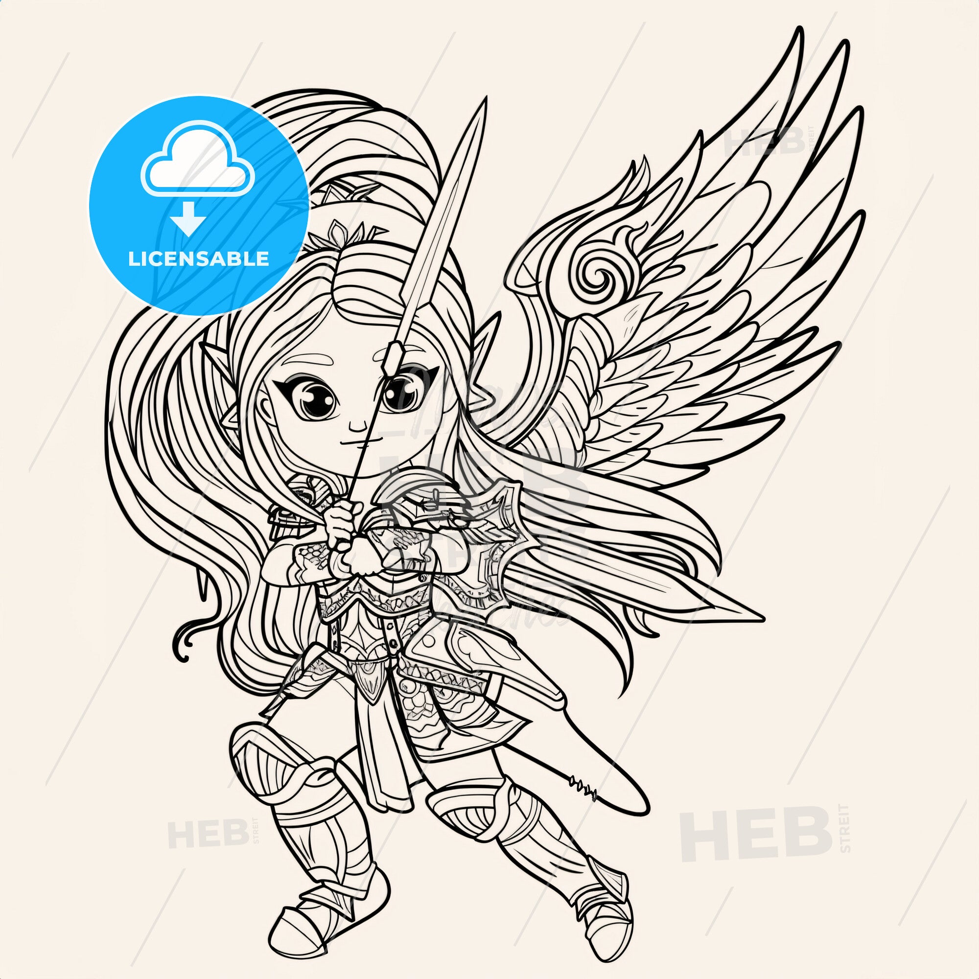 Cute Valkyrie - HEBSTREITS Stock Image