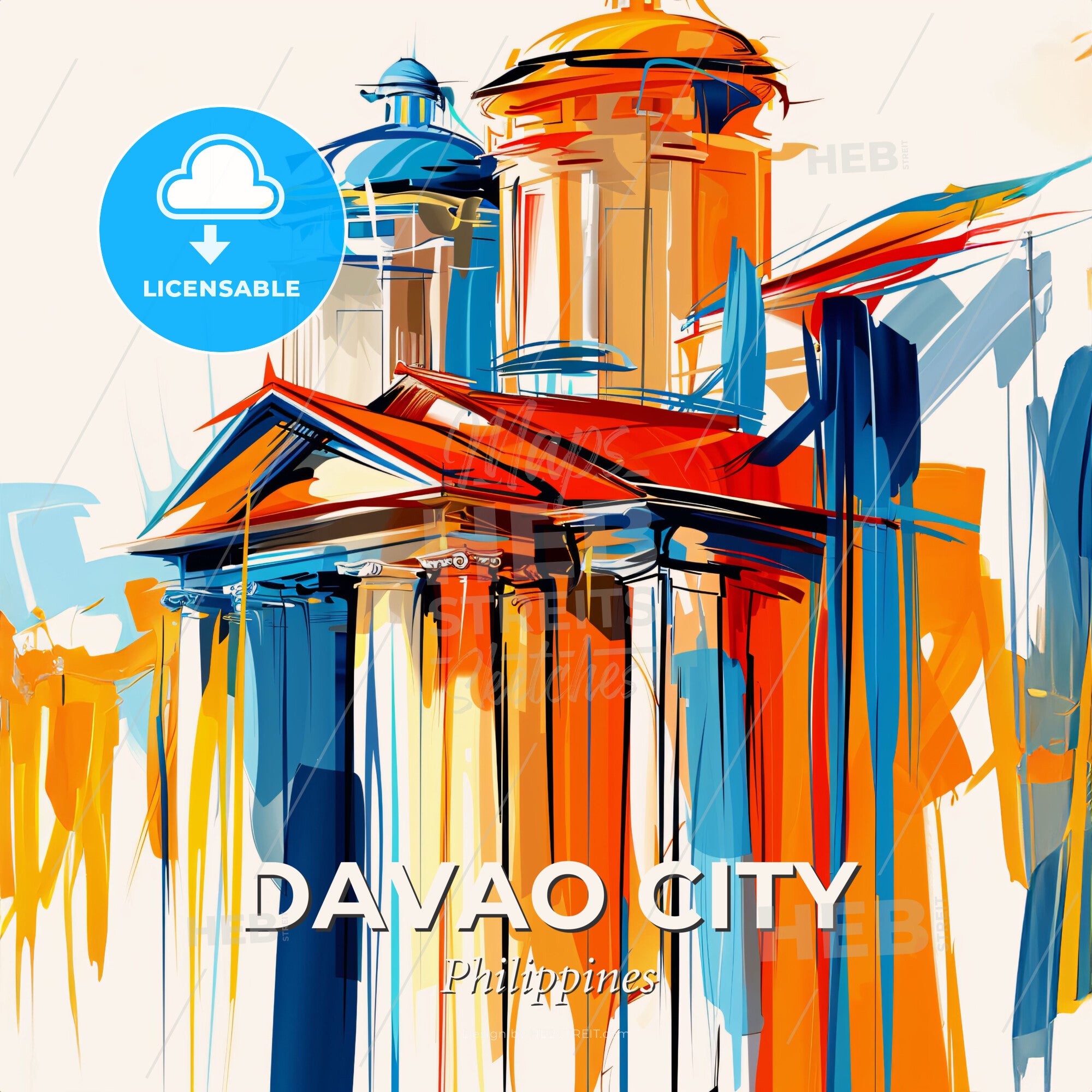 Vibrant Davao City, Philippines - A Painting Of A Building – HEBSTREITS