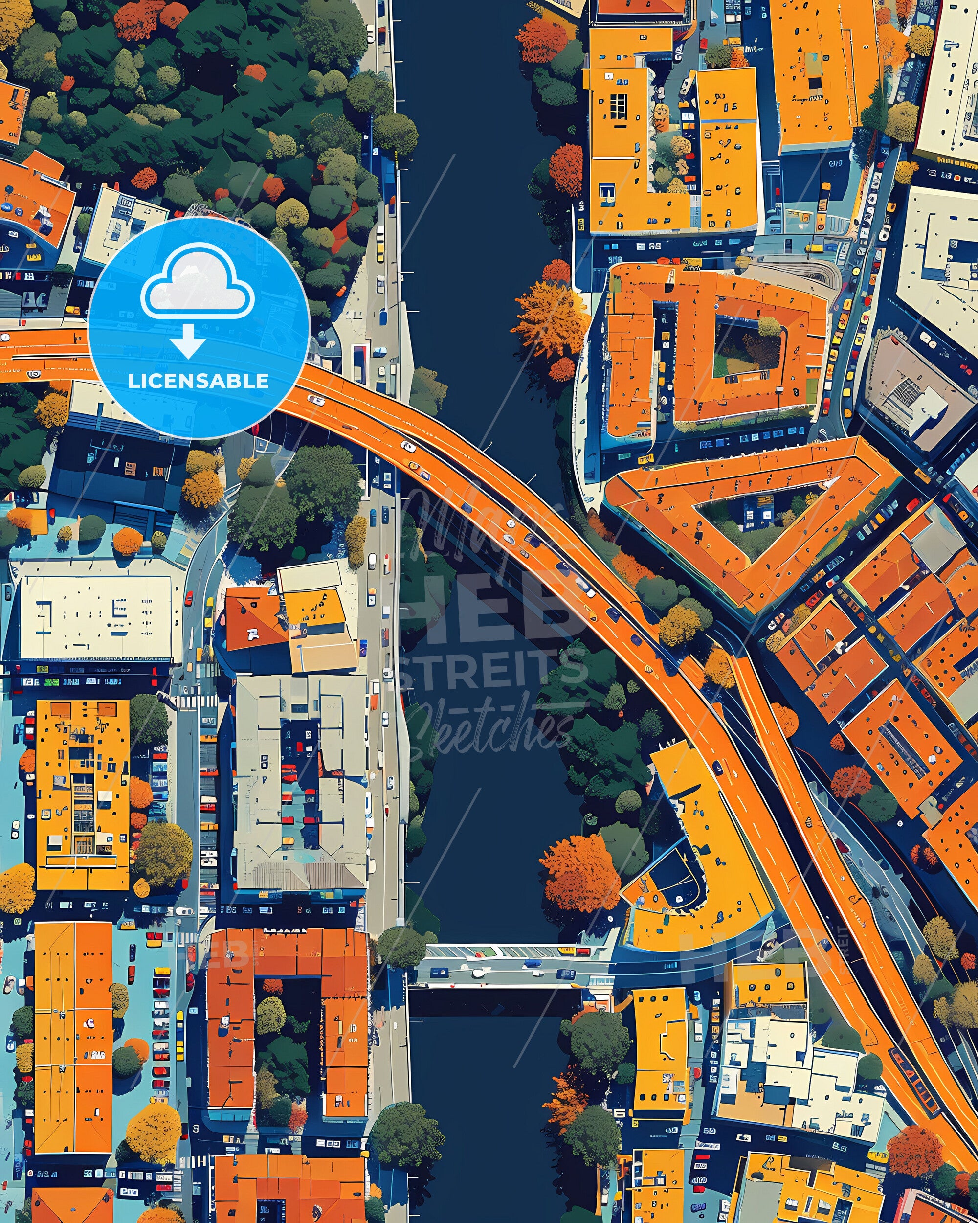 Panoramic Cityscapes - Aerial Urban Art Cityscape Panorama Landscape ...