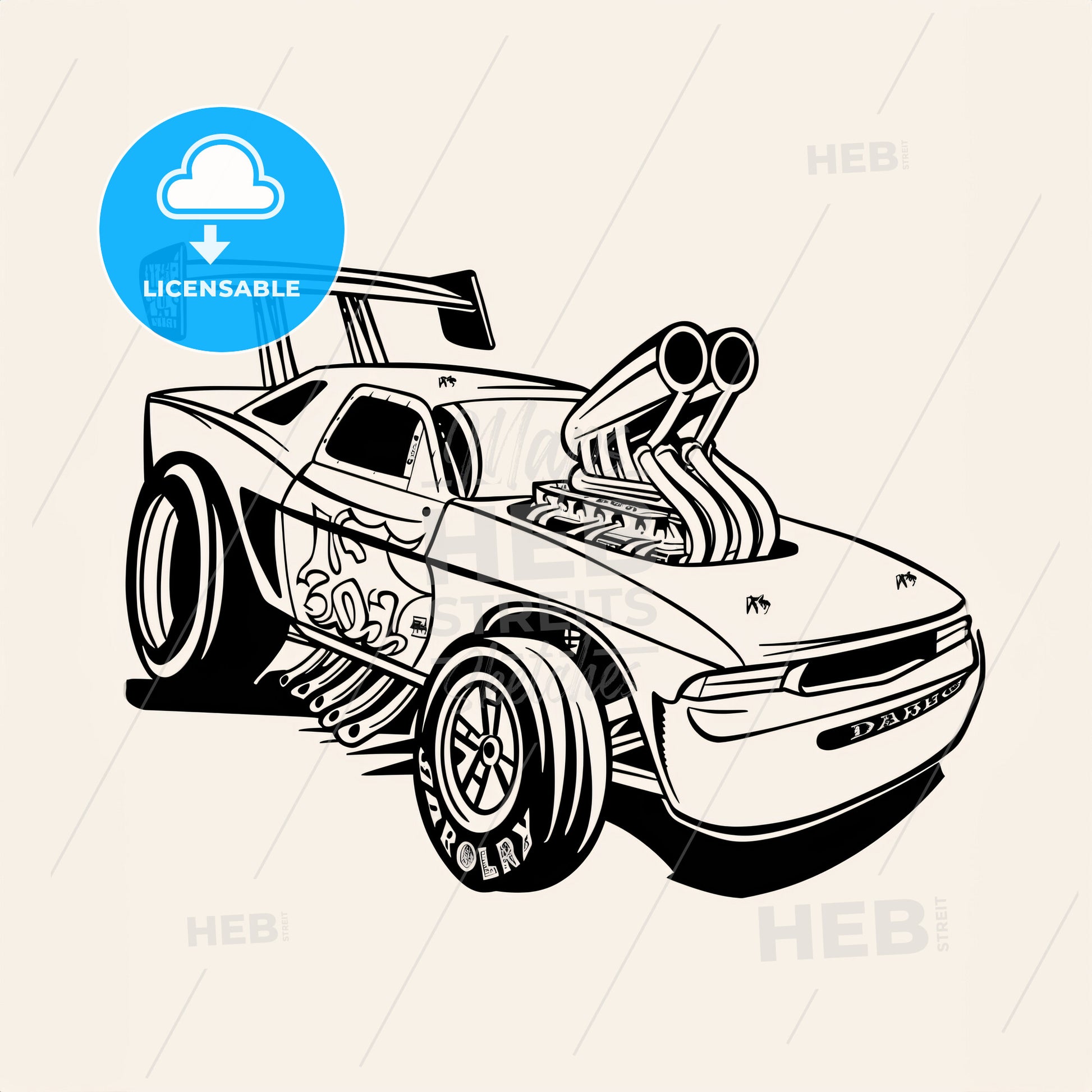 drag racer coloring page