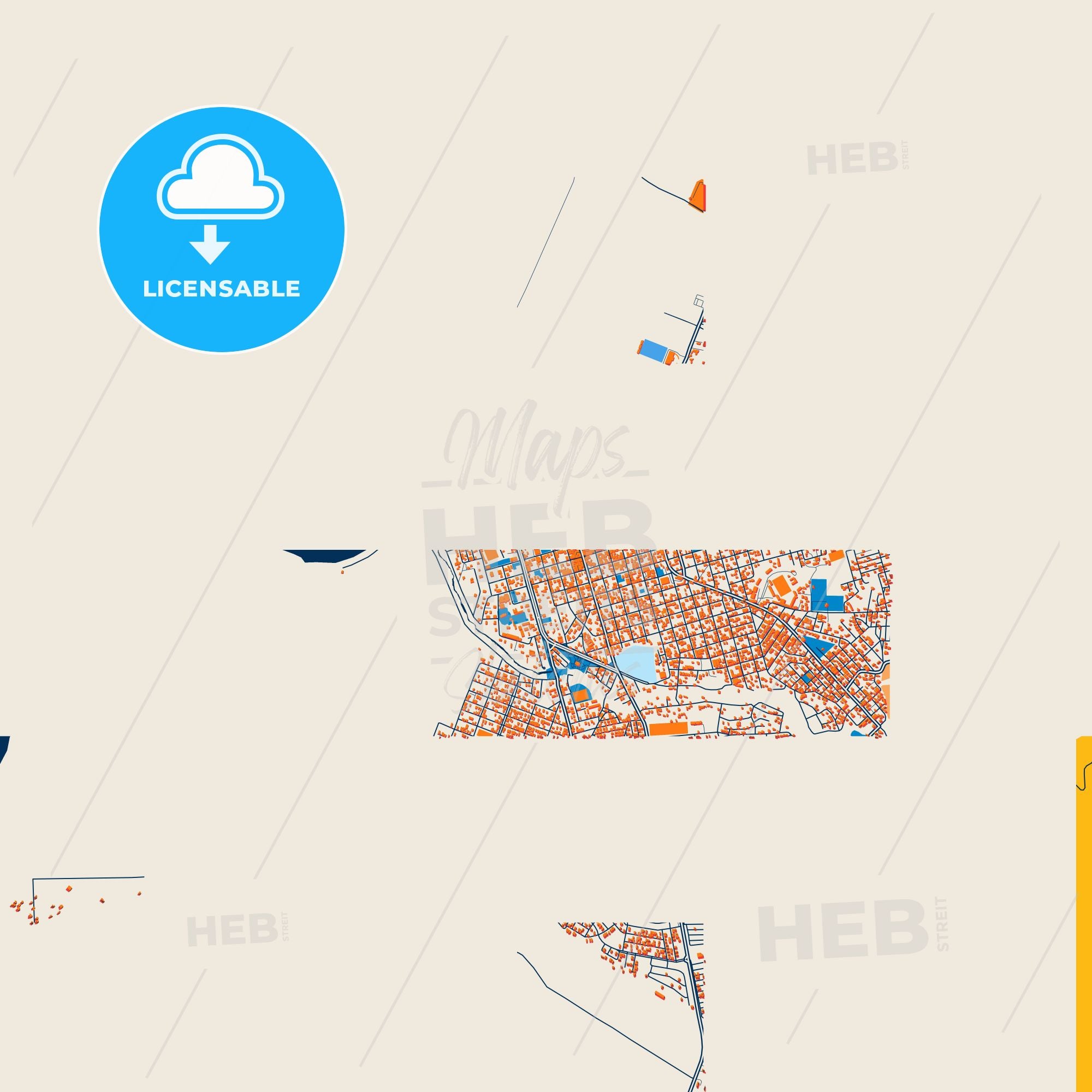 Colorful El Progreso Street Map - Digital Download – HEBSTREITS