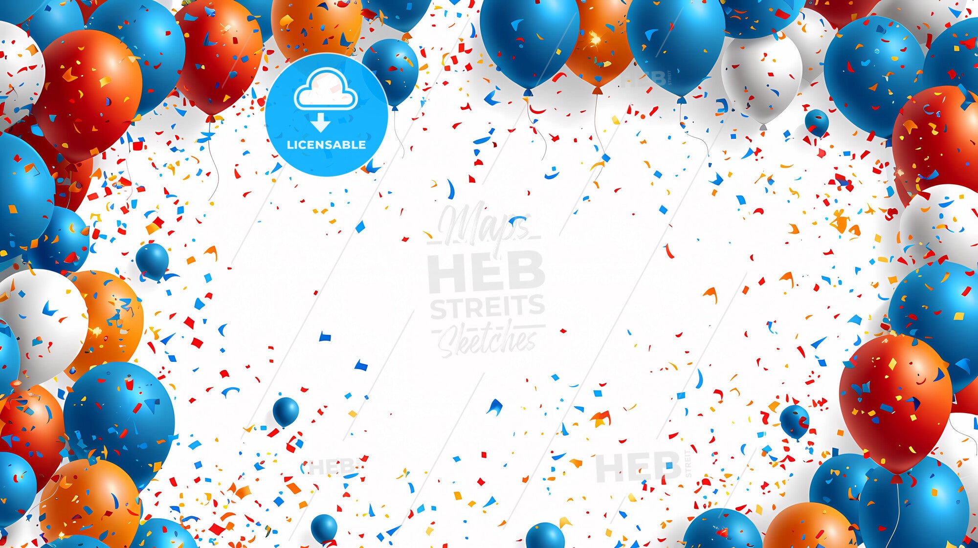 Colorful Digital Painting For Friendship Day: Balloons, Confetti ...