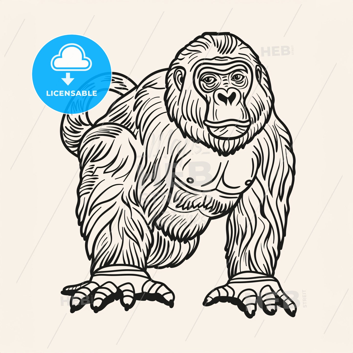 gorilla drawing easy