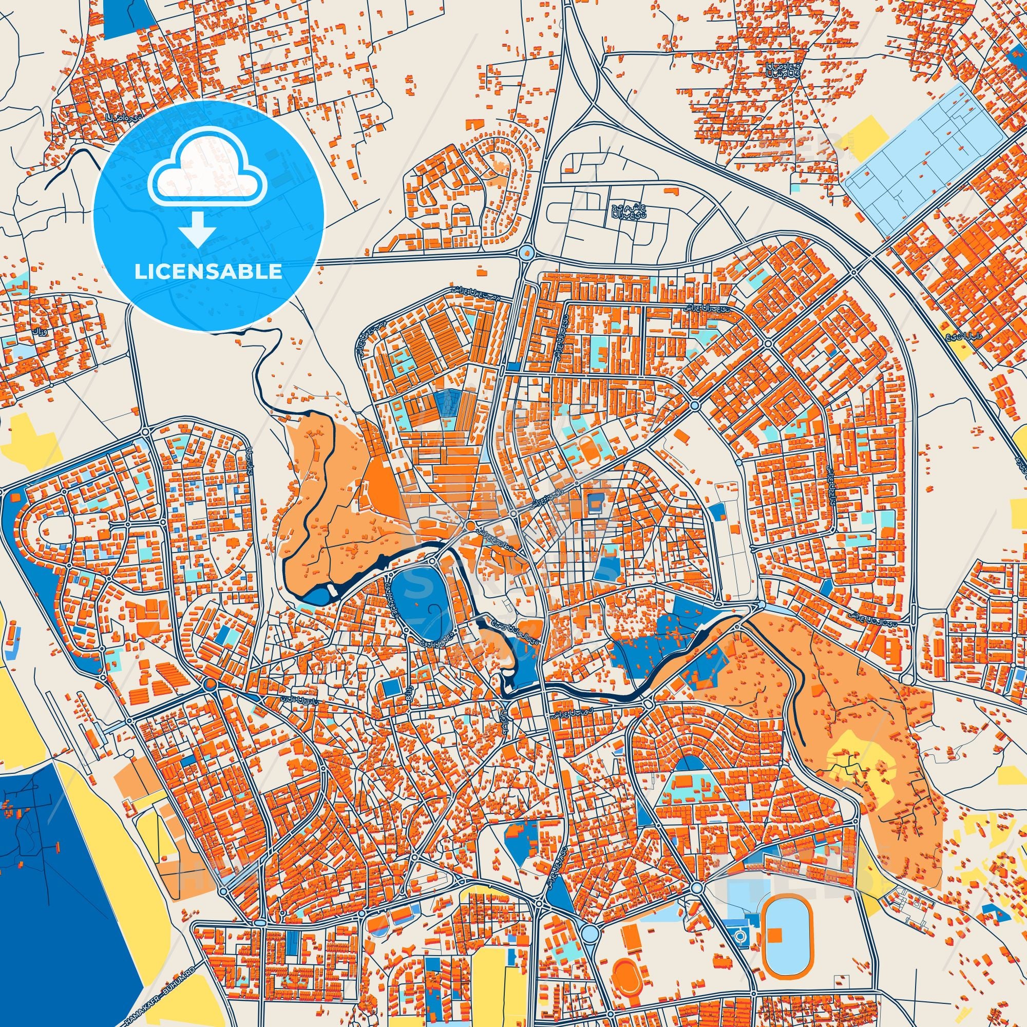 Colorful Hama Street Map - Digital Download – HEBSTREITS