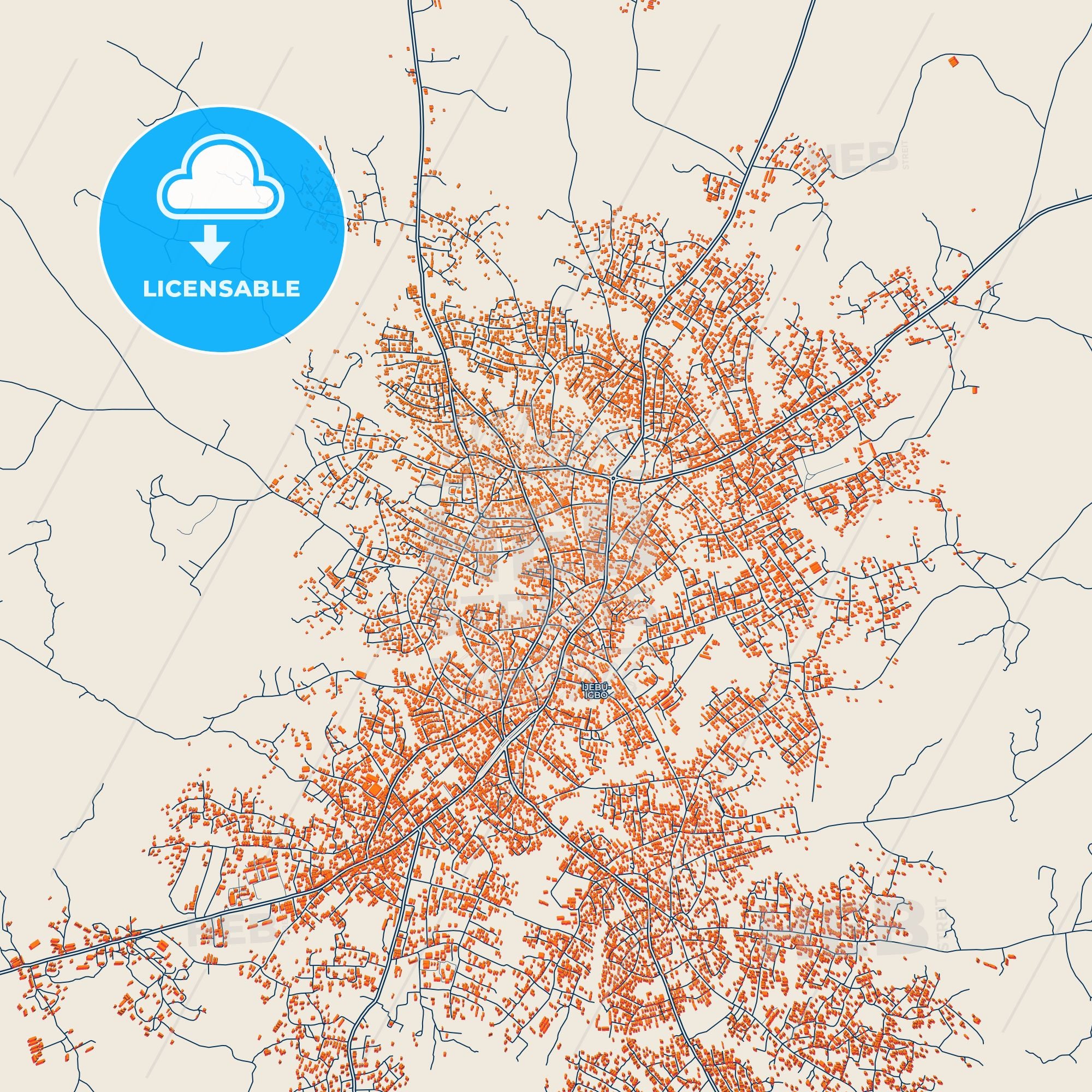 Colorful Ijebu-Igbo Street Map - Digital Download – HEBSTREITS