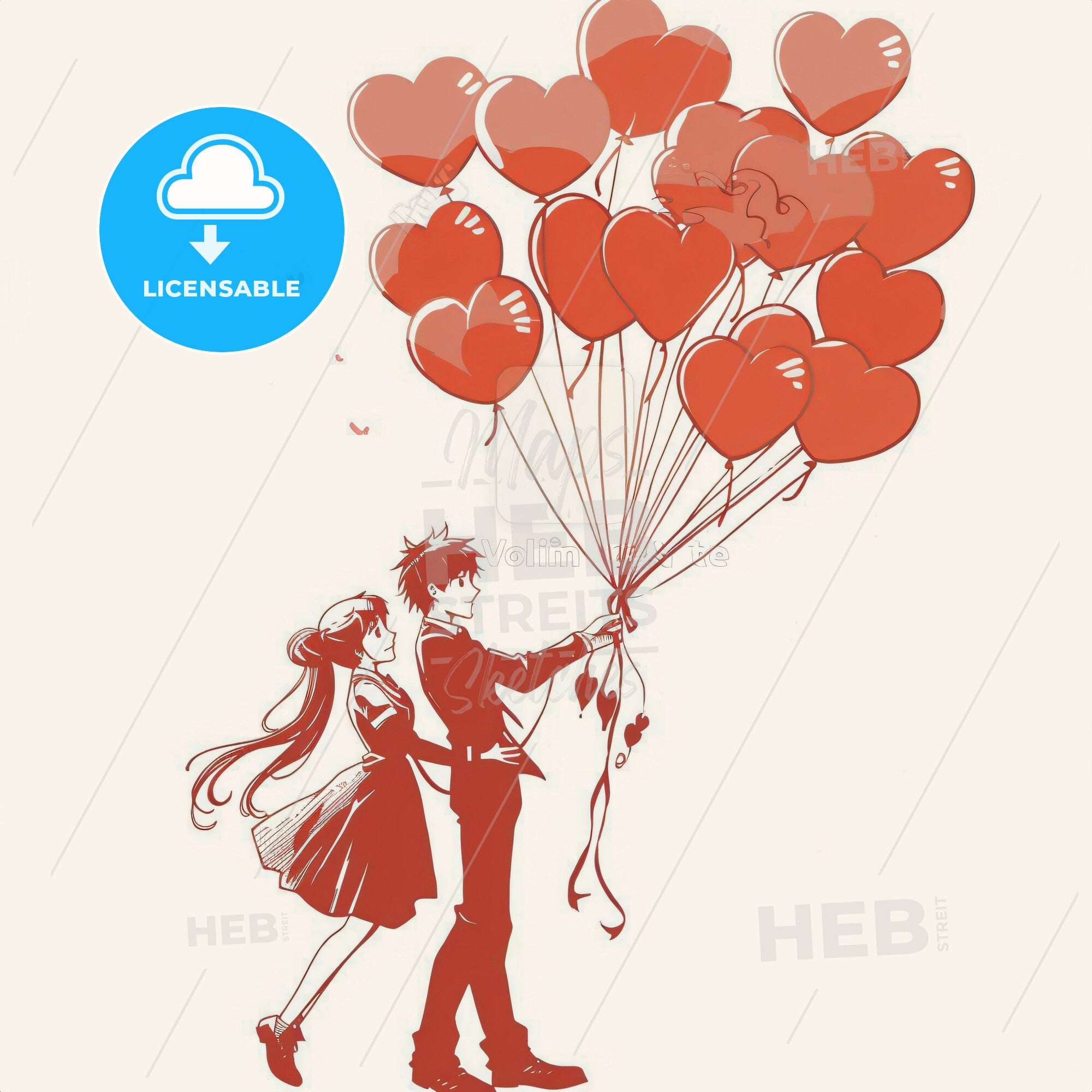 A Man And Woman Holding Balloons – HEBSTREITS