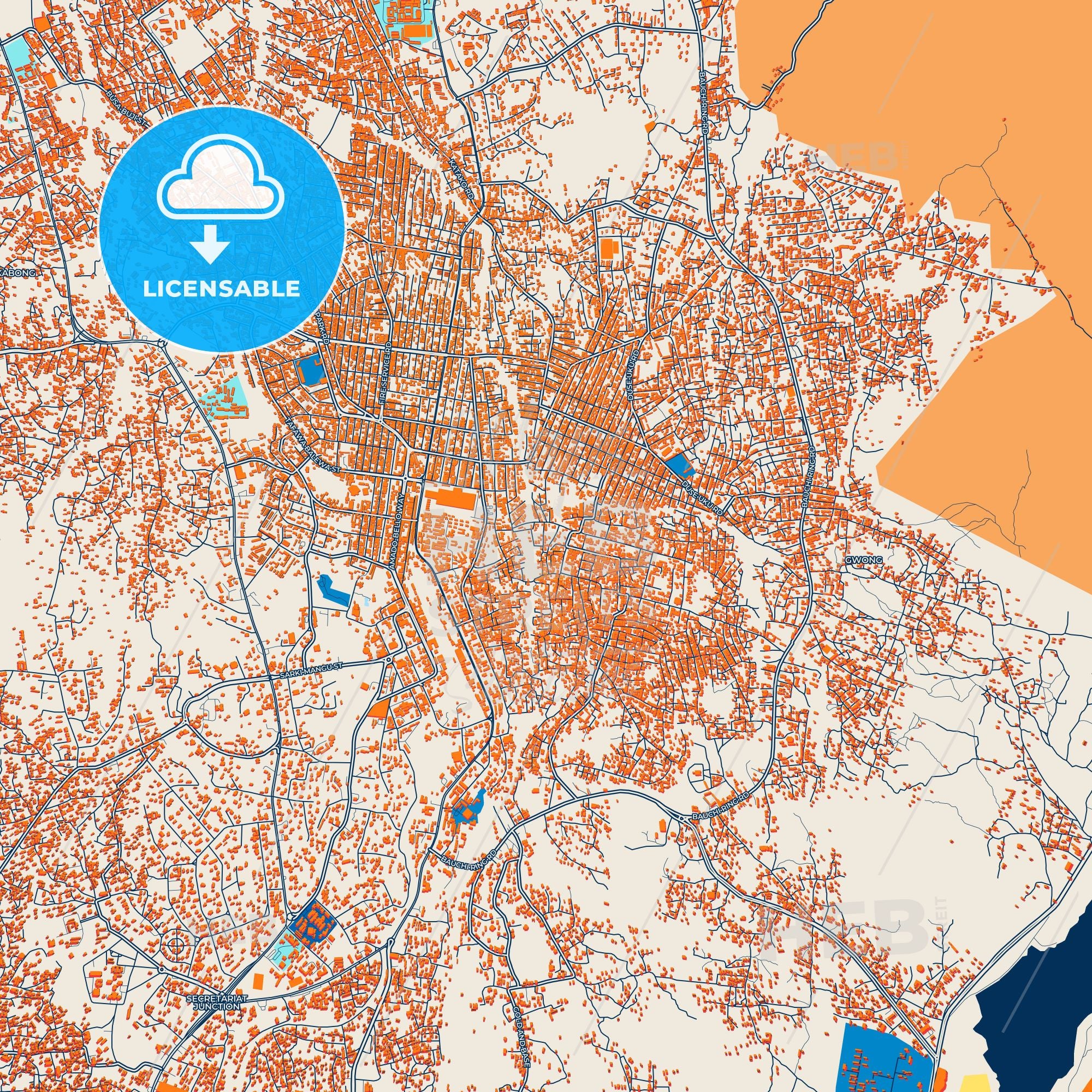 Colorful Jos Street Map - Digital Download – HEBSTREITS