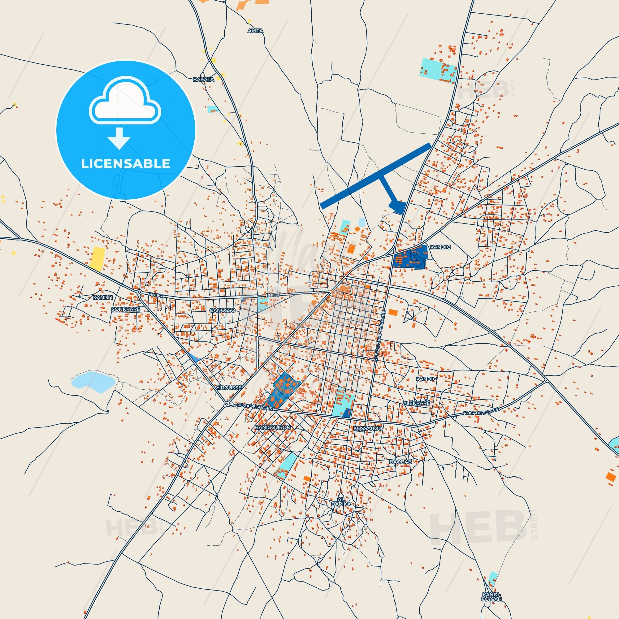 Colorful Kandi Street Map - Digital Download – HEBSTREITS