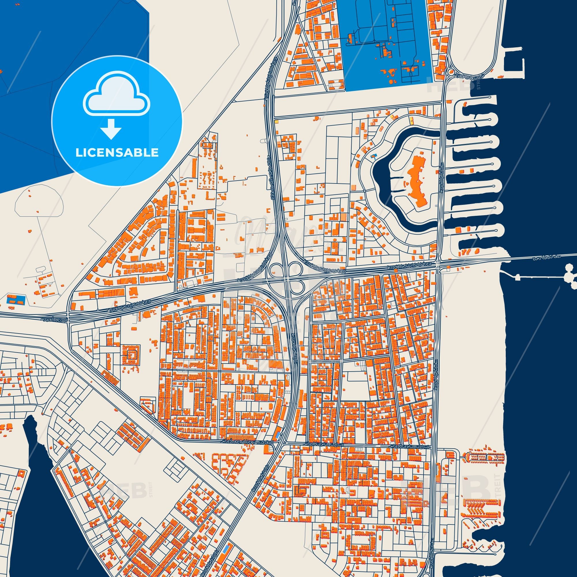 Colorful Khobar Street Map - Digital Download – HEBSTREITS