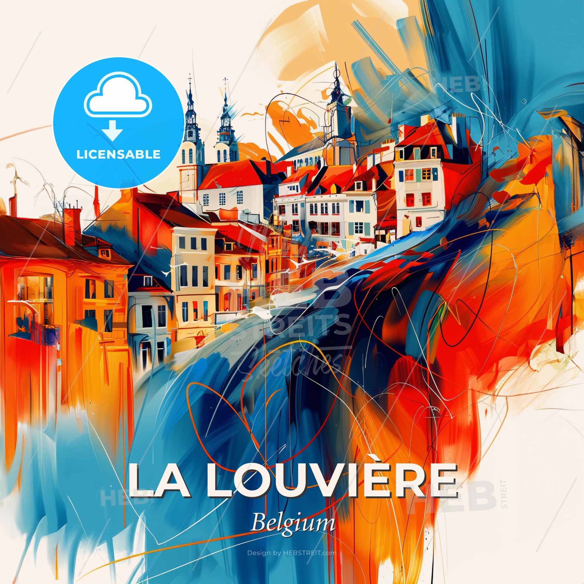 Vibrant La Louvière, Belgium, print template – HEBSTREITS