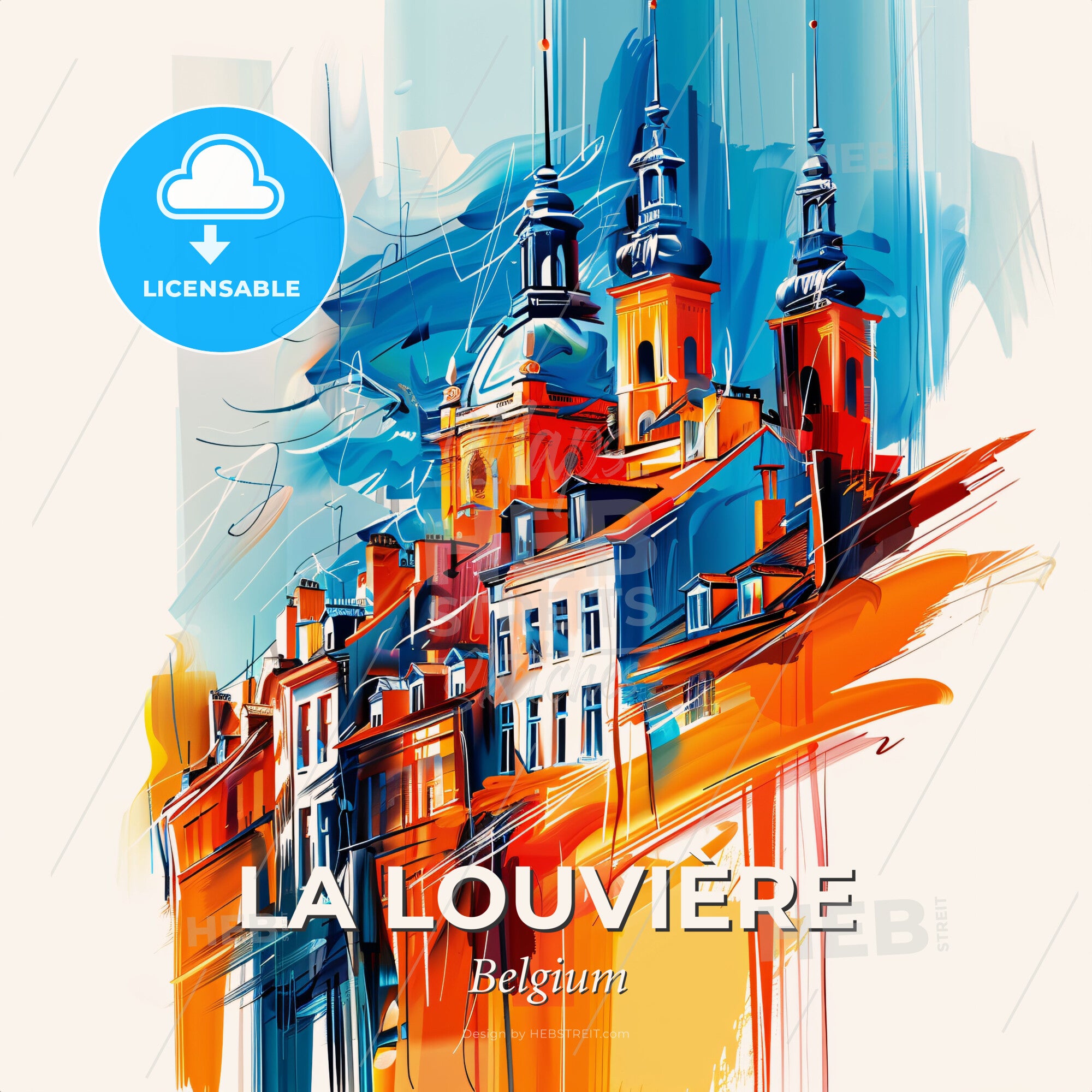 Vibrant La Louvière, Belgium, print template – HEBSTREITS