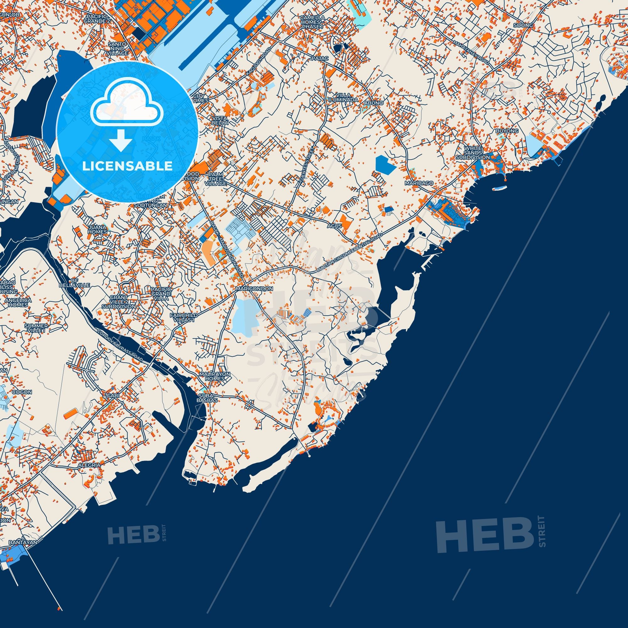 Colorful Lapu‑Lapu Street Map With Labels And Buildings – HEBSTREITS