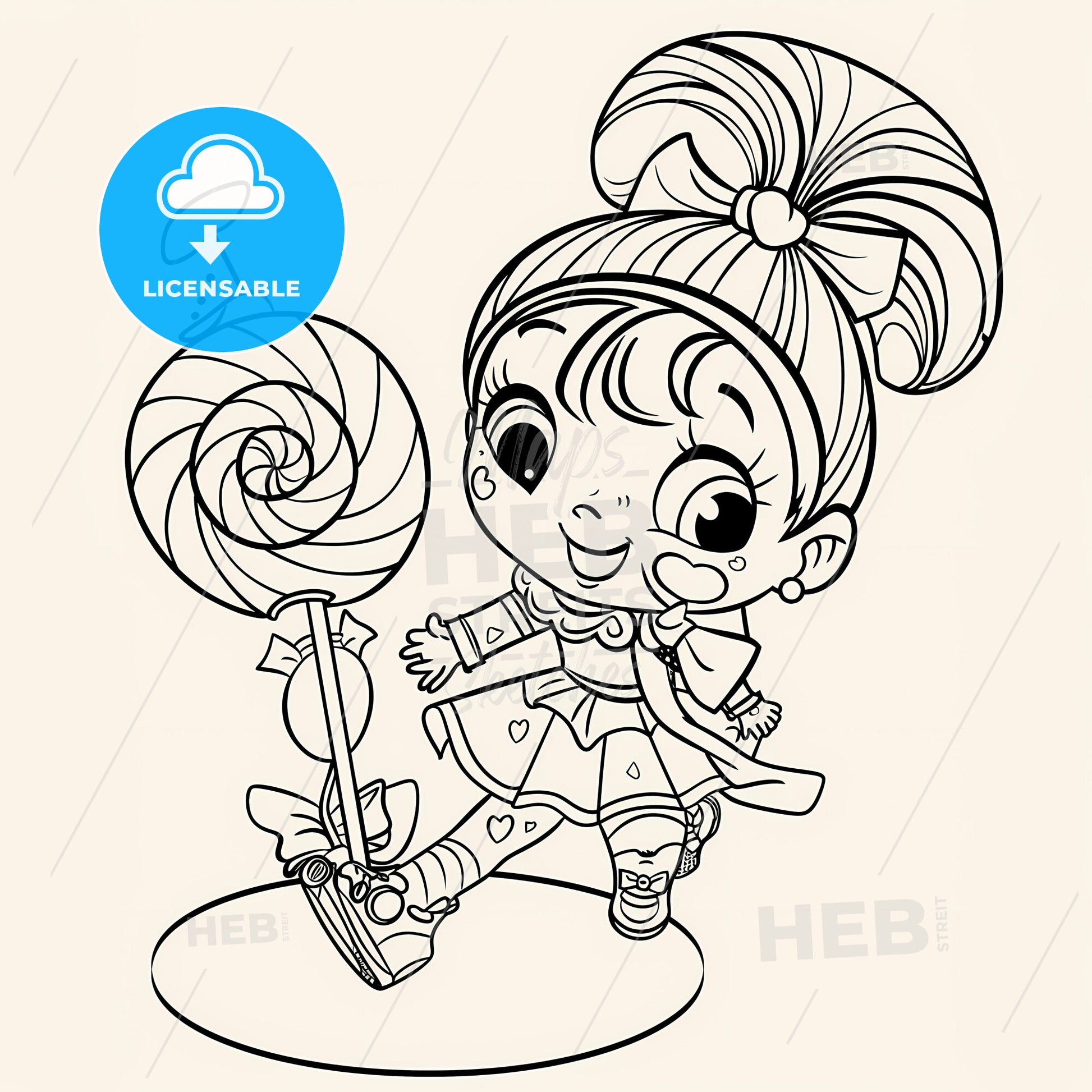 lollipop girl coloring pages