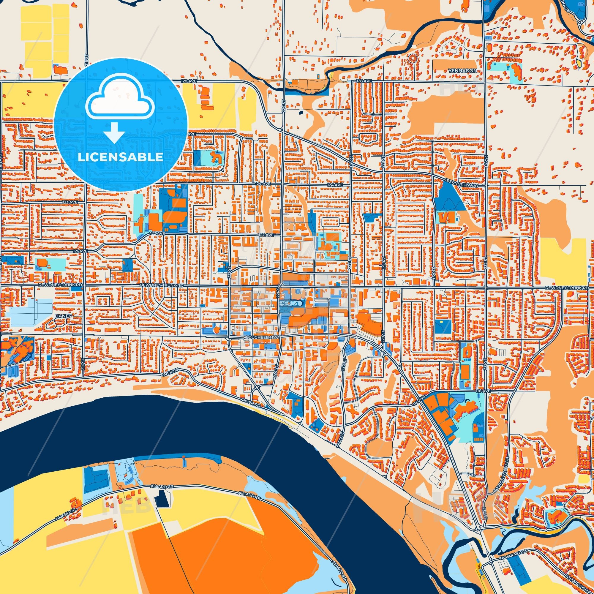 Colorful Maple Ridge Street Map - Digital Download – HEBSTREITS