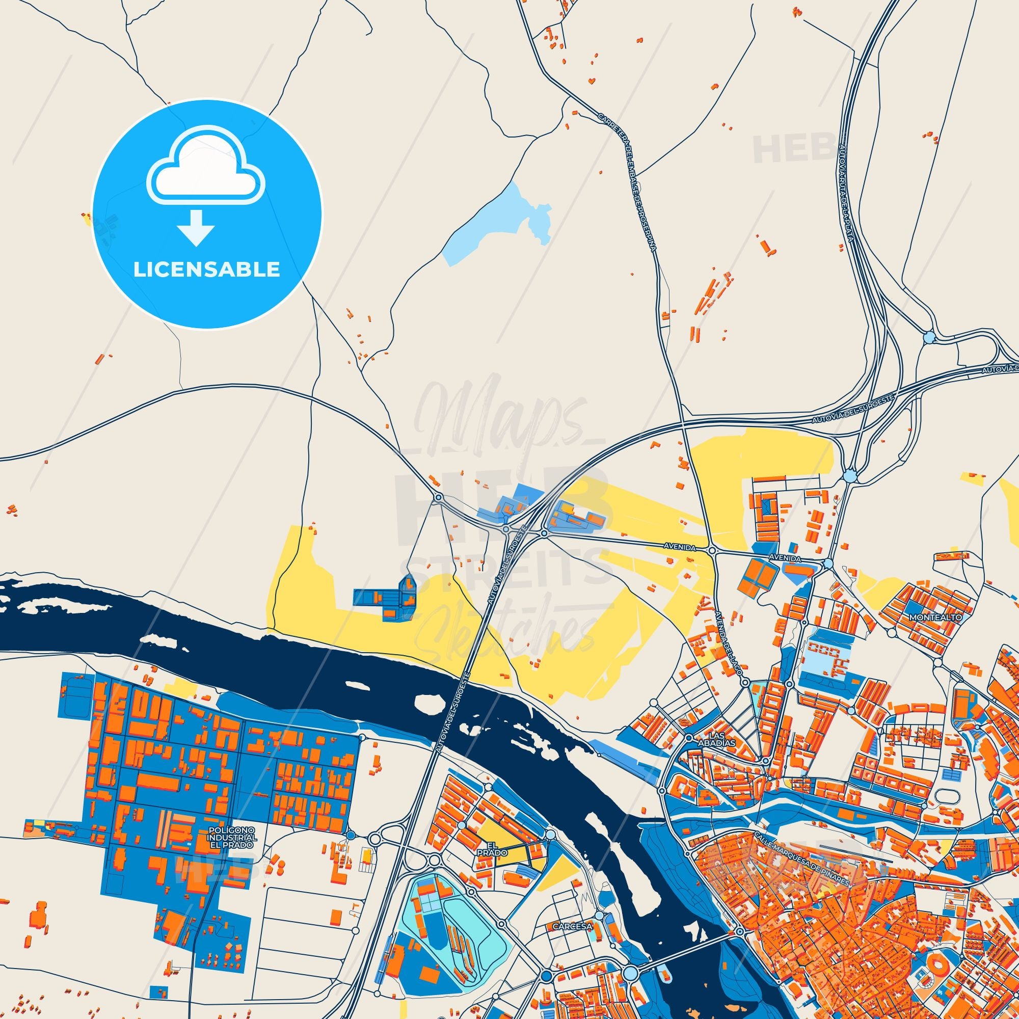 Colorful Mérida Street Map - Digital Download – HEBSTREITS