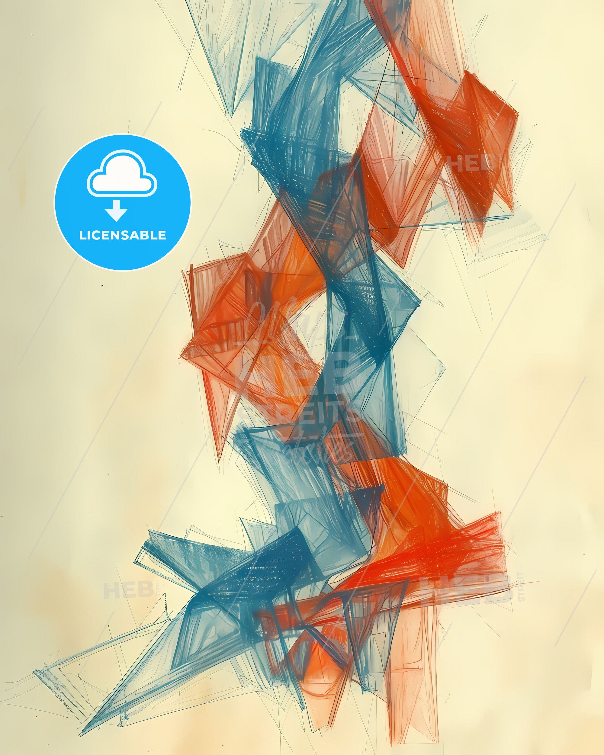Vibrant And Expressive Abstract Metalpoint Drawing, Influenced By ...