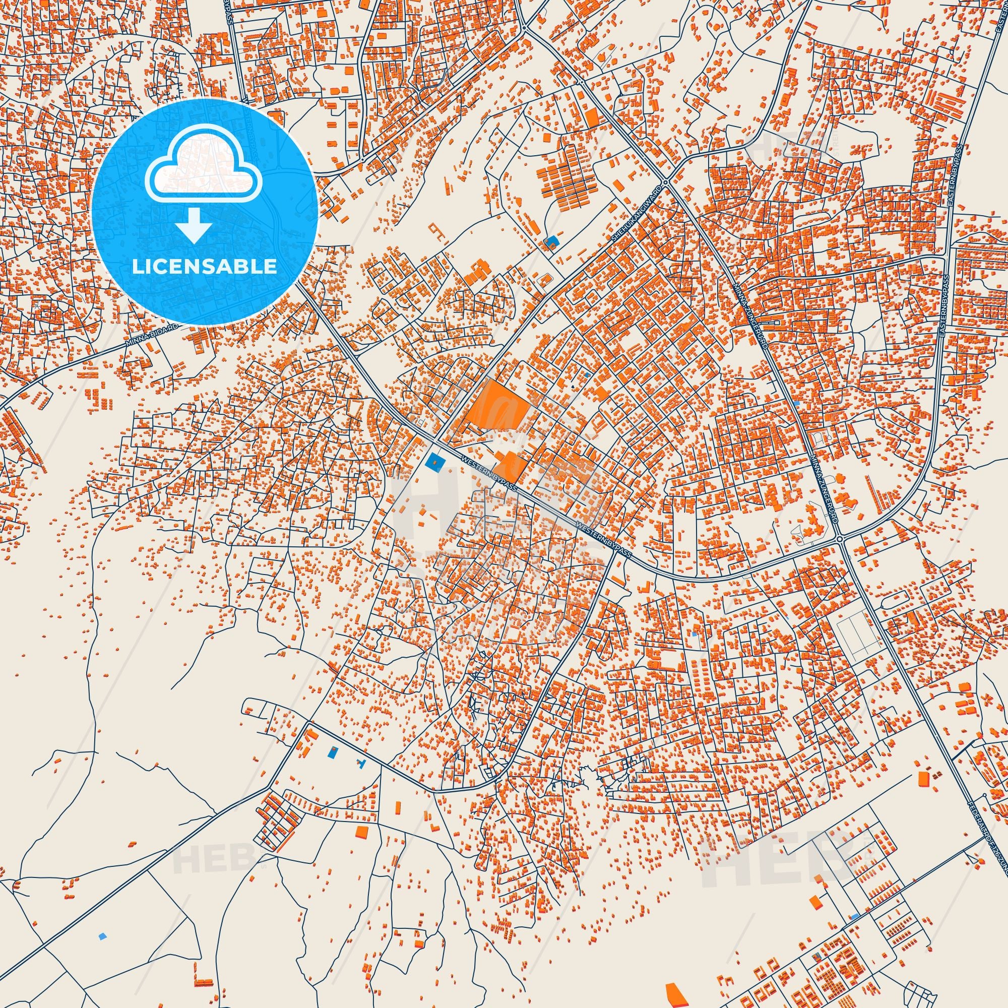 Colorful Minna Street Map - Digital Download – HEBSTREITS